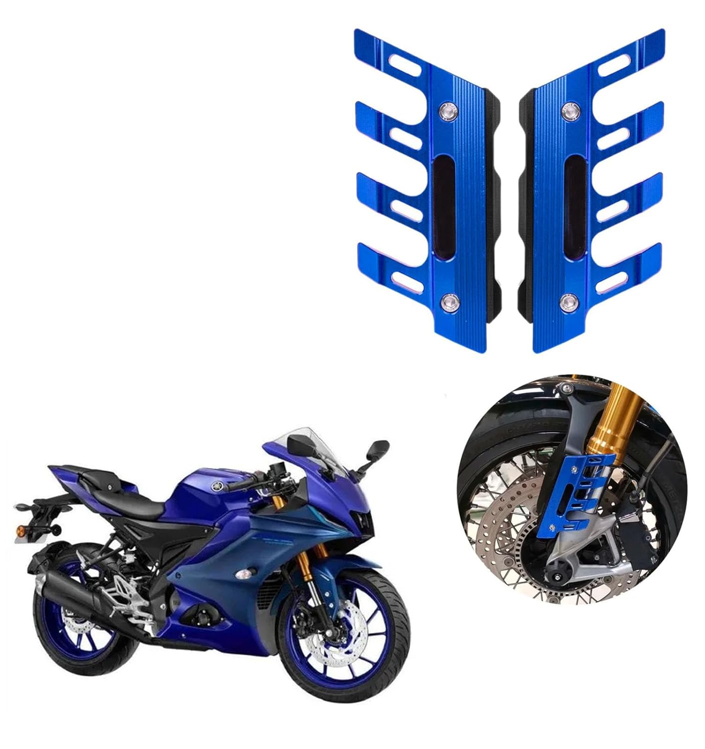 Vagary Blue CNC Shocker Protector Front Fender Slider Guard for R15 V4 ...