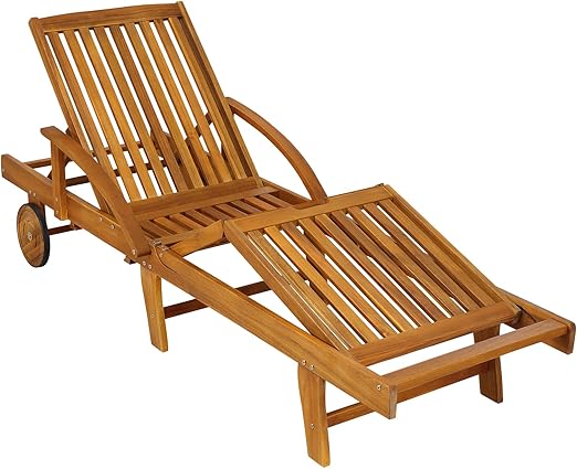 CASARIA Sun Lounger Tami Sun | Acacia Wood | Foldable Adjustable ...