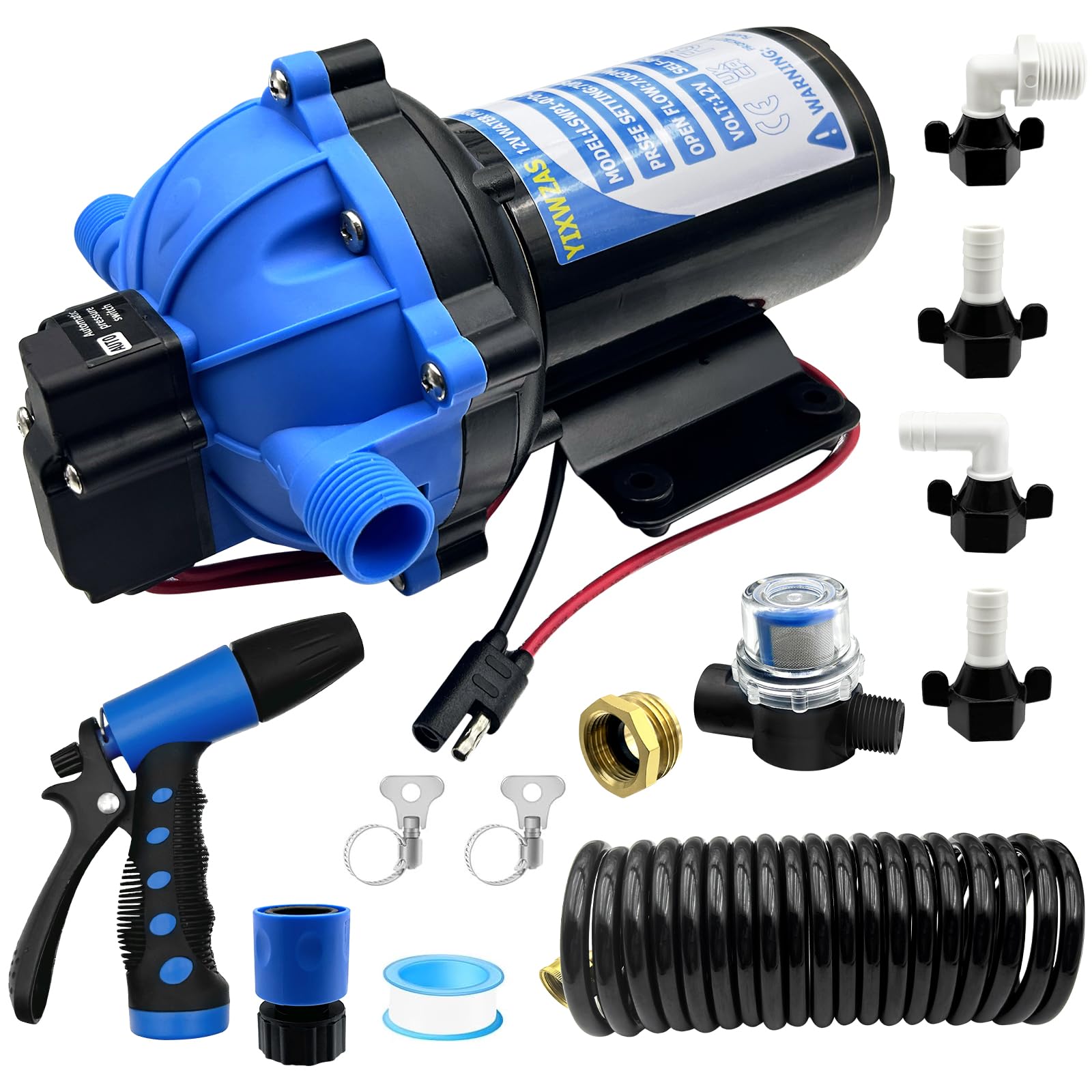 Snapklik.com : 70PSI Washdown Pump Kit 12v Boat Water Pump 7.0 GPM ...