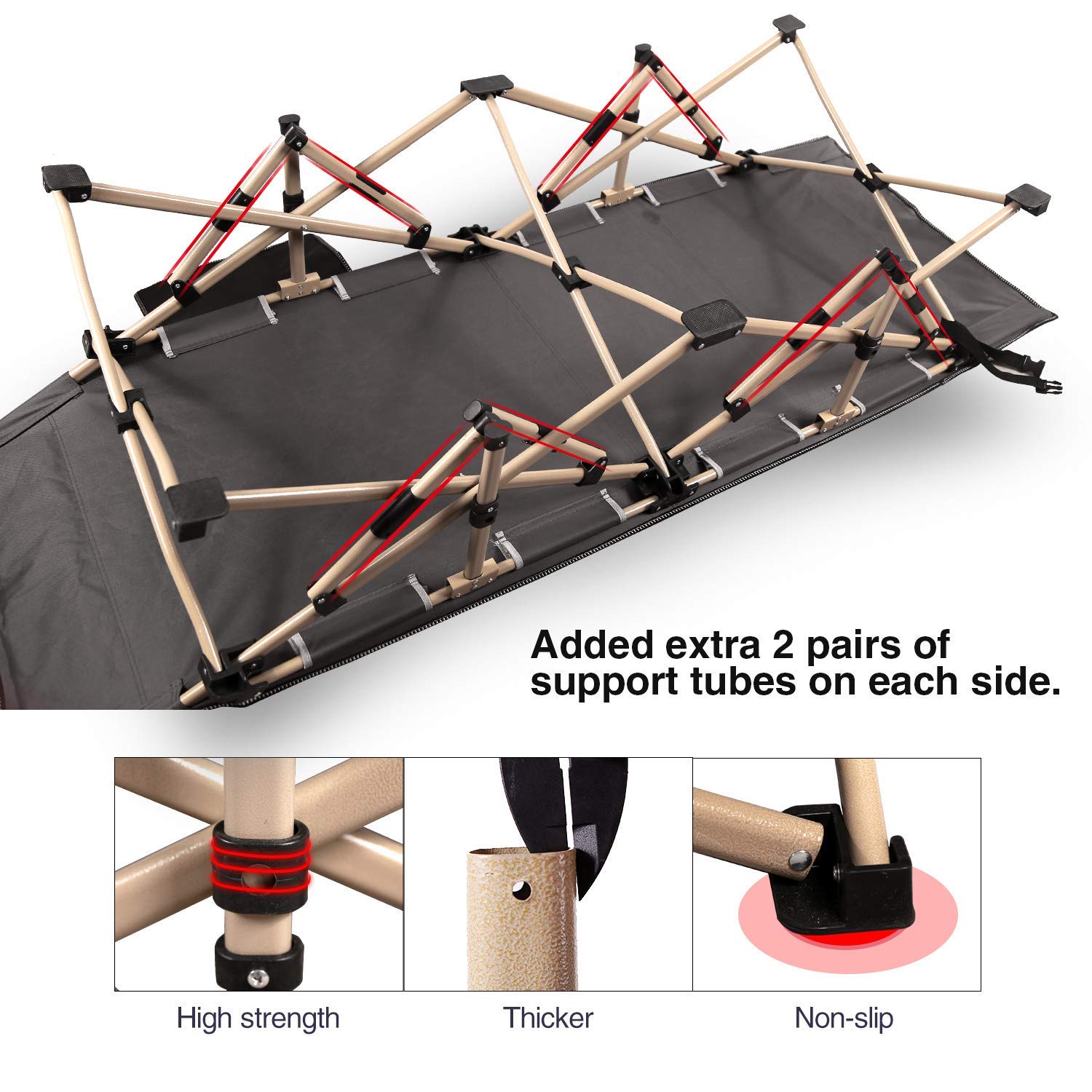 Snapklik.com : Oversized Camping Cots For Adults 500lbs, Extra Wide ...