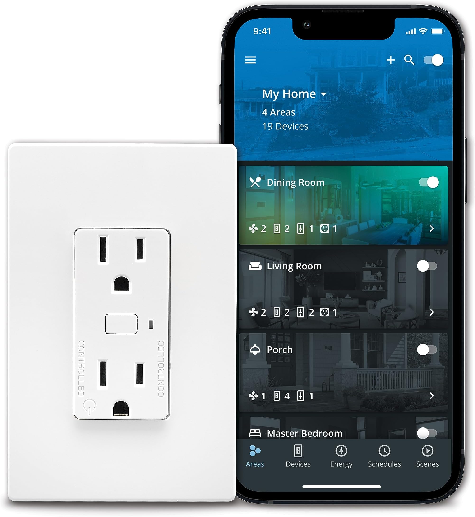 Eaton Wi-Fi Smart Receptacle Works with Hey Google and Alexa, Brown ...