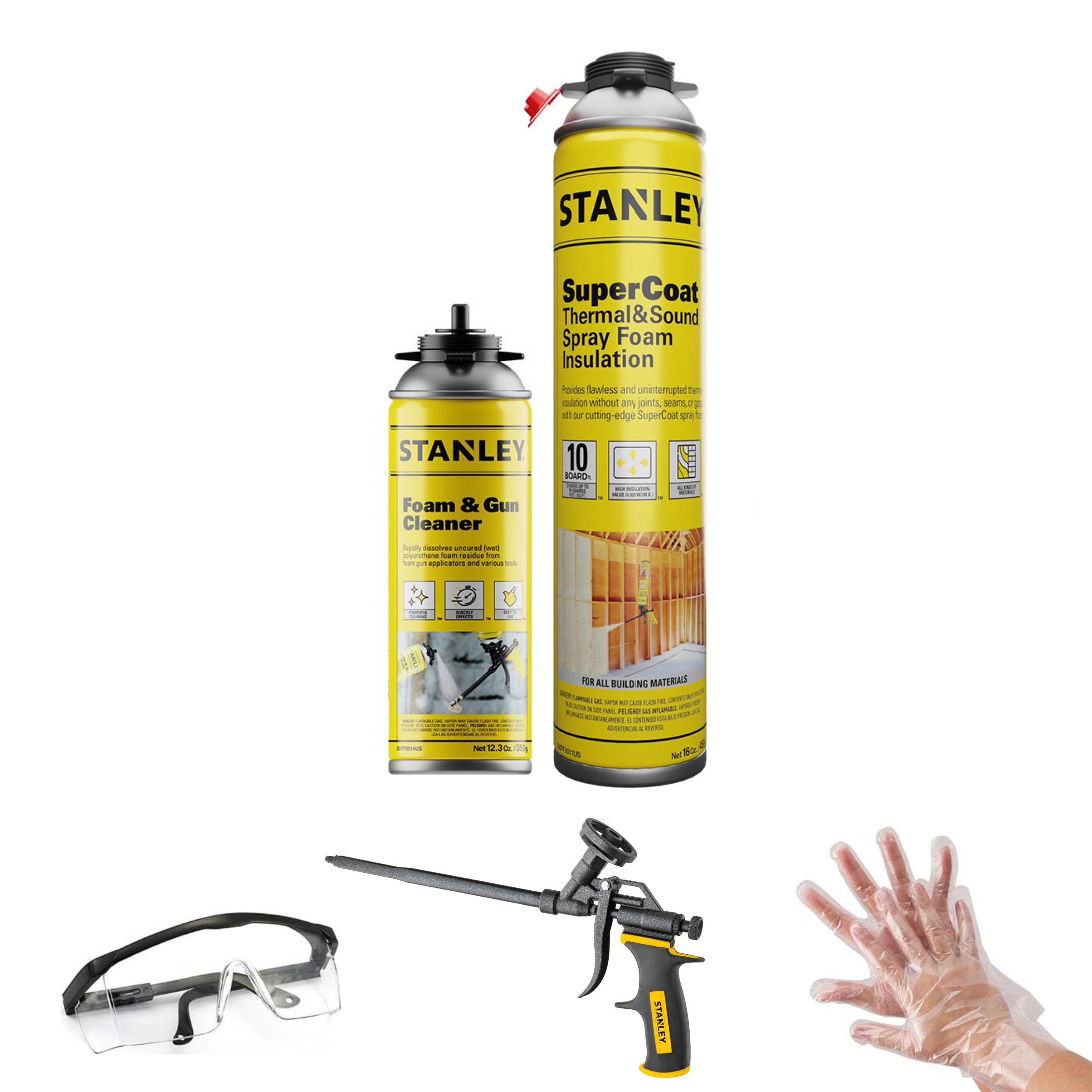 Snapklik.com : STANLEY Supercoat Spray Foam Insulation Kit For Wall ...