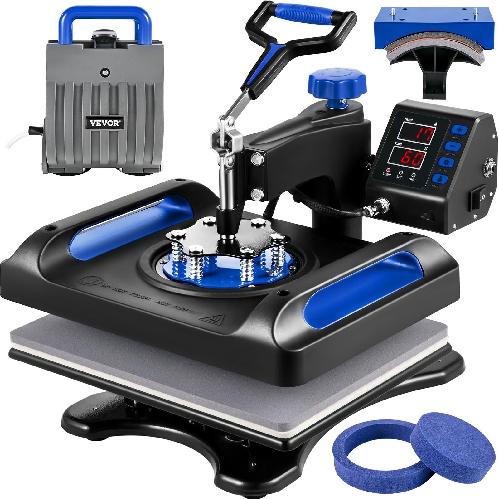 Blue 5 in 1 Combo Heat Press Machine 12x15 for Sublimation, Dual ...