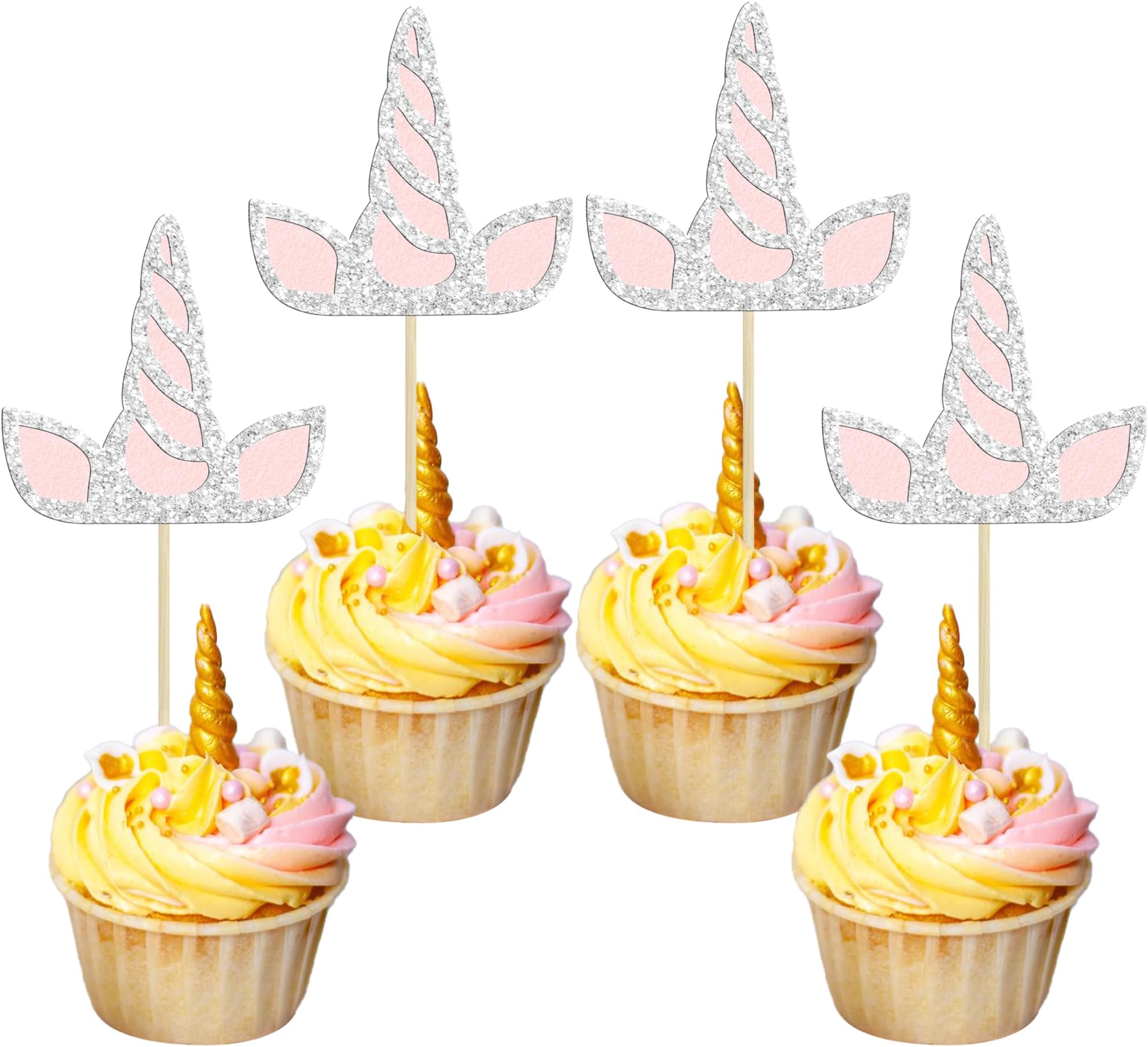 Amazon.com: Arthsdite 24Pcs Unicorn Cupcake Toppers Colorful Unicorn ...