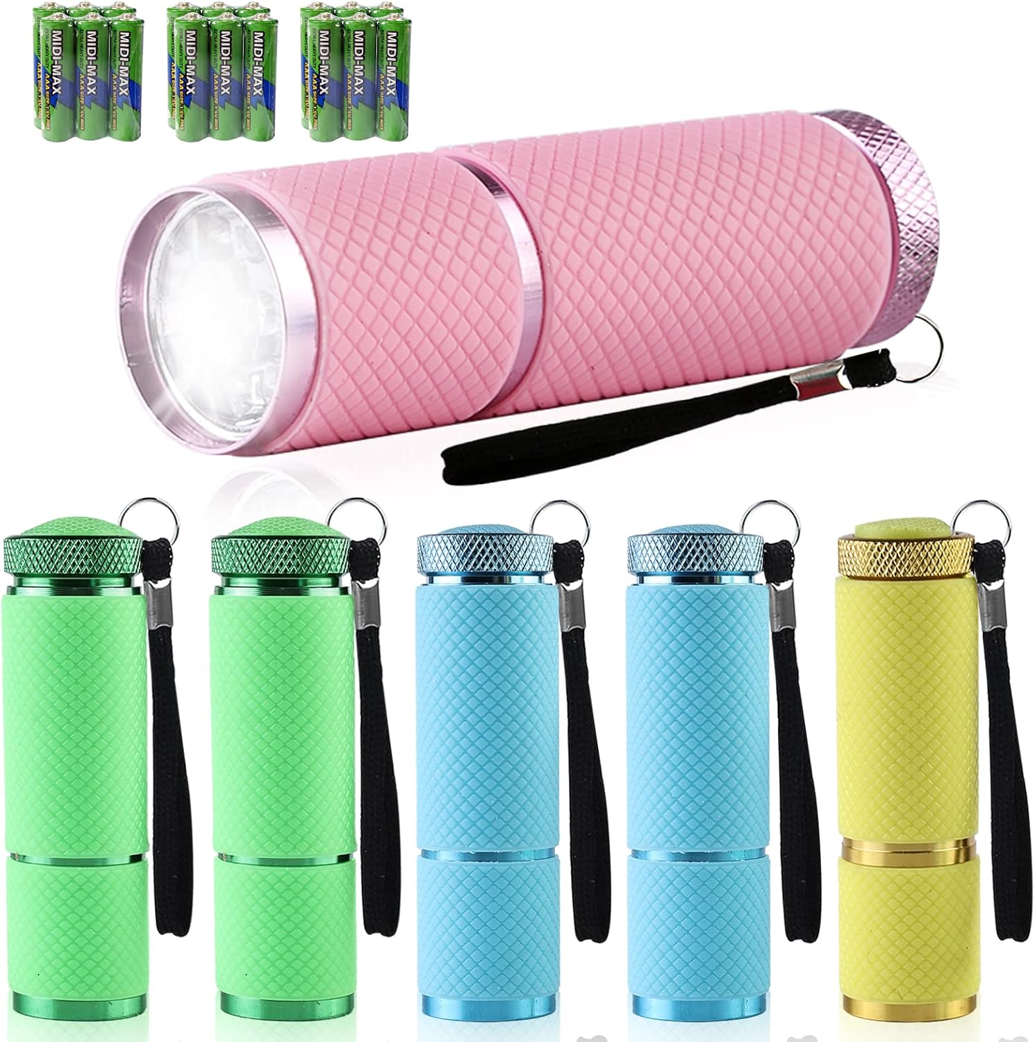Mini LED Torch - 6 Pack 9 LED Portable Mini Torches Super Bright, Small ...