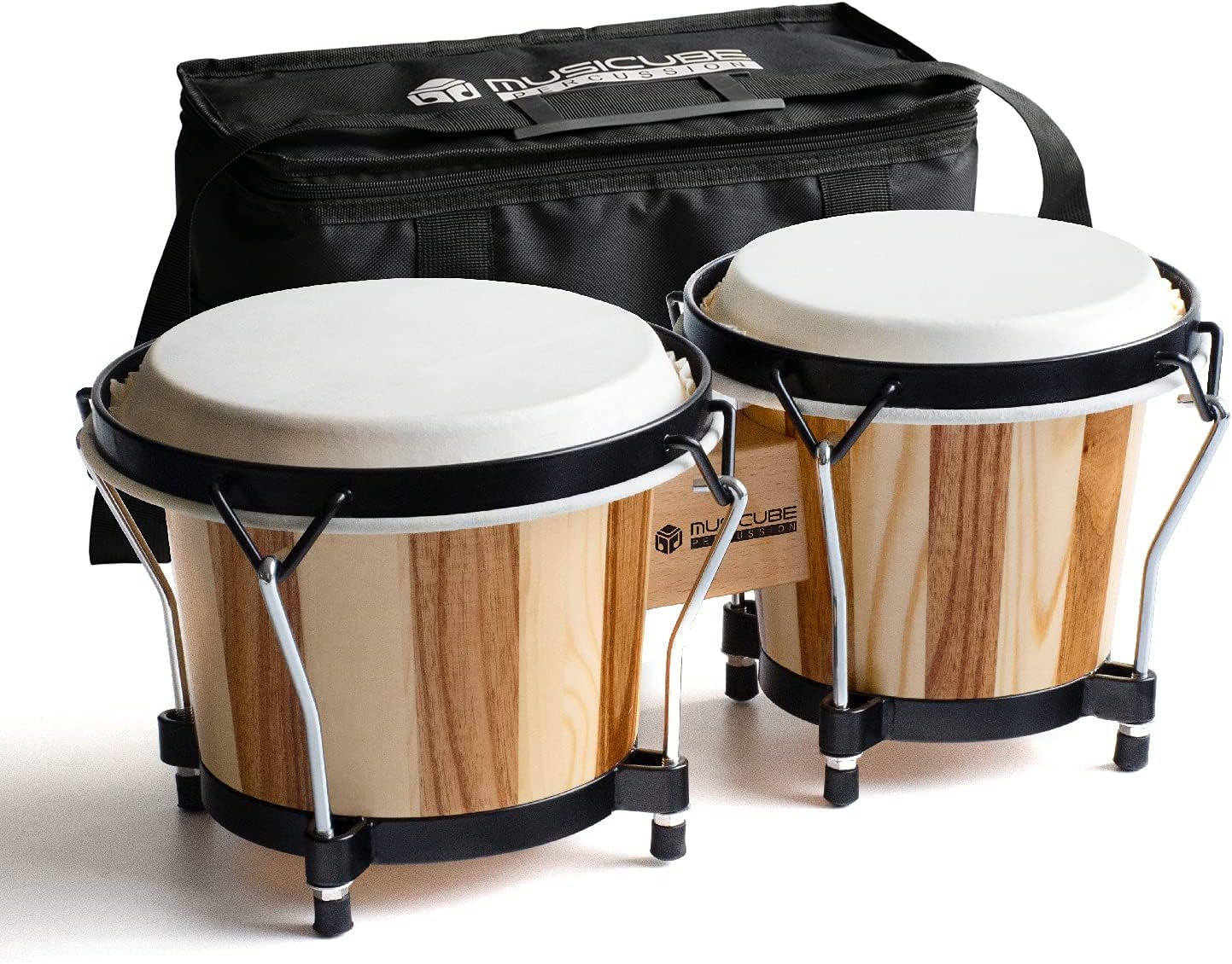 Amazon.com: MUSICUBE Bongo Drums for Kids Adults Professional 6” and 7” Tunable Hand-Crafted ...