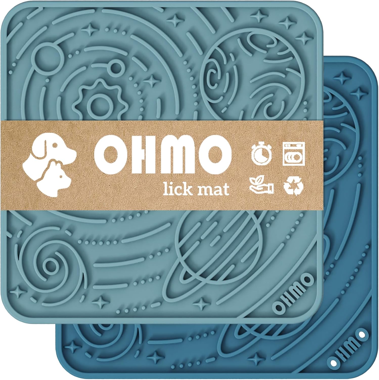 OHMO Licky Mats for Dogs and Cats 2Pcs, Lick Mats Space Star Easy Clean ...