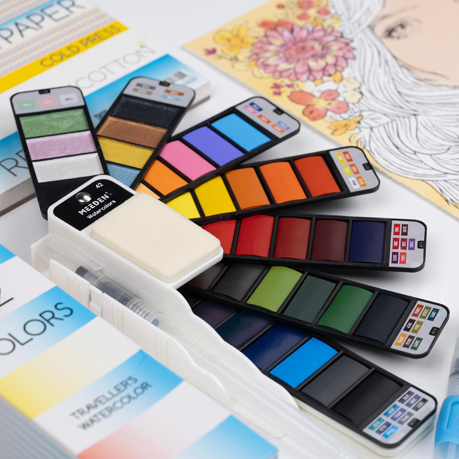 Snapklik.com : Travel Watercolor Paint Set: 42 Colors Water Color Paint ...