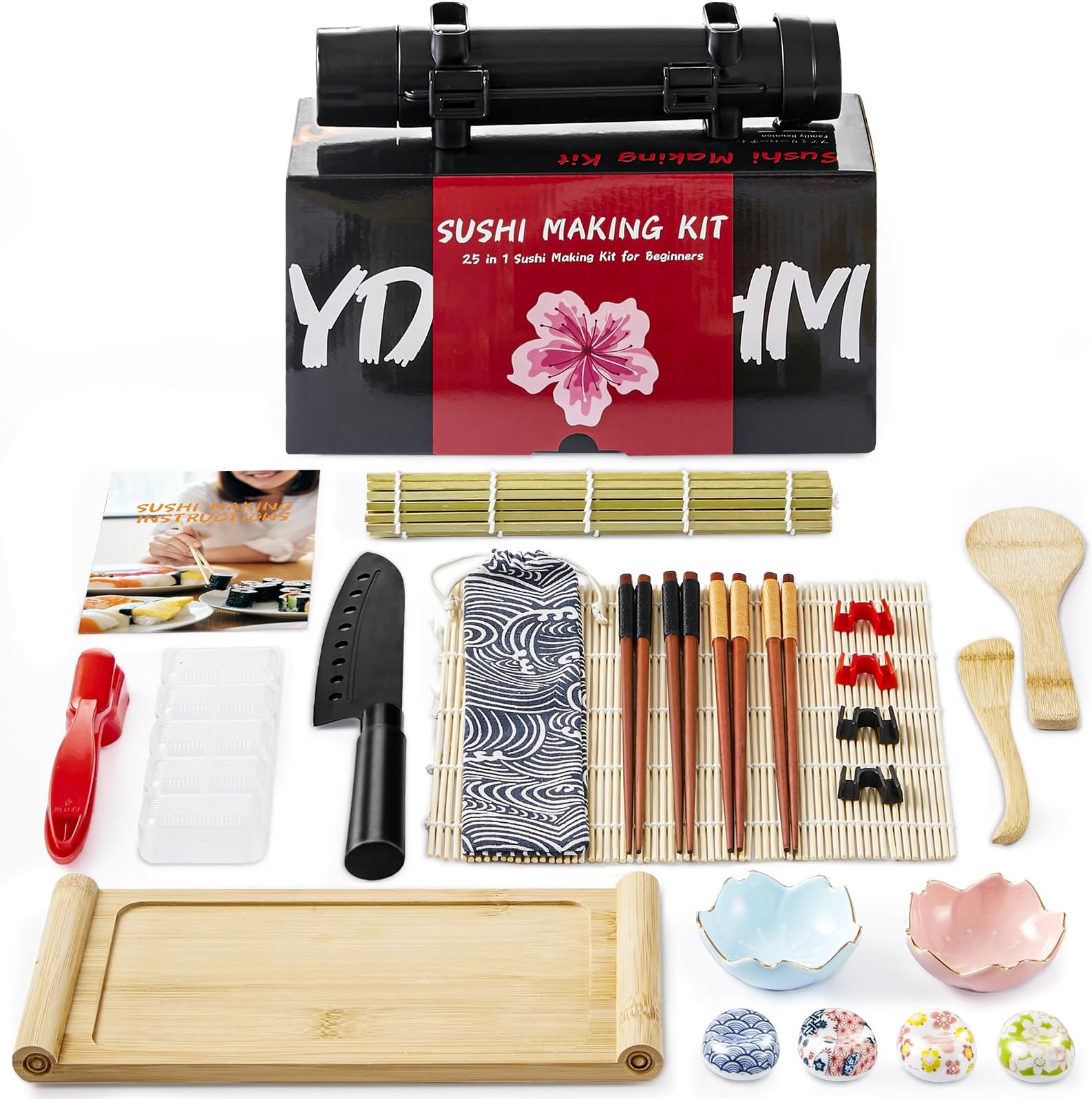 Amazon.com | Sushi Making Kit Deluxe Edition with Complete Sushi Set 10 ...