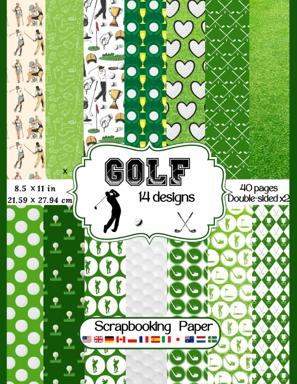 Golf Scrapbook Paper: Collection of double sided Golf craft paper ...