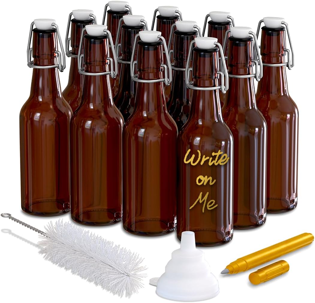 Amazon.com: Cocktailor Glass Grolsch Beer Bottles (6-pack, 33.8 oz ...