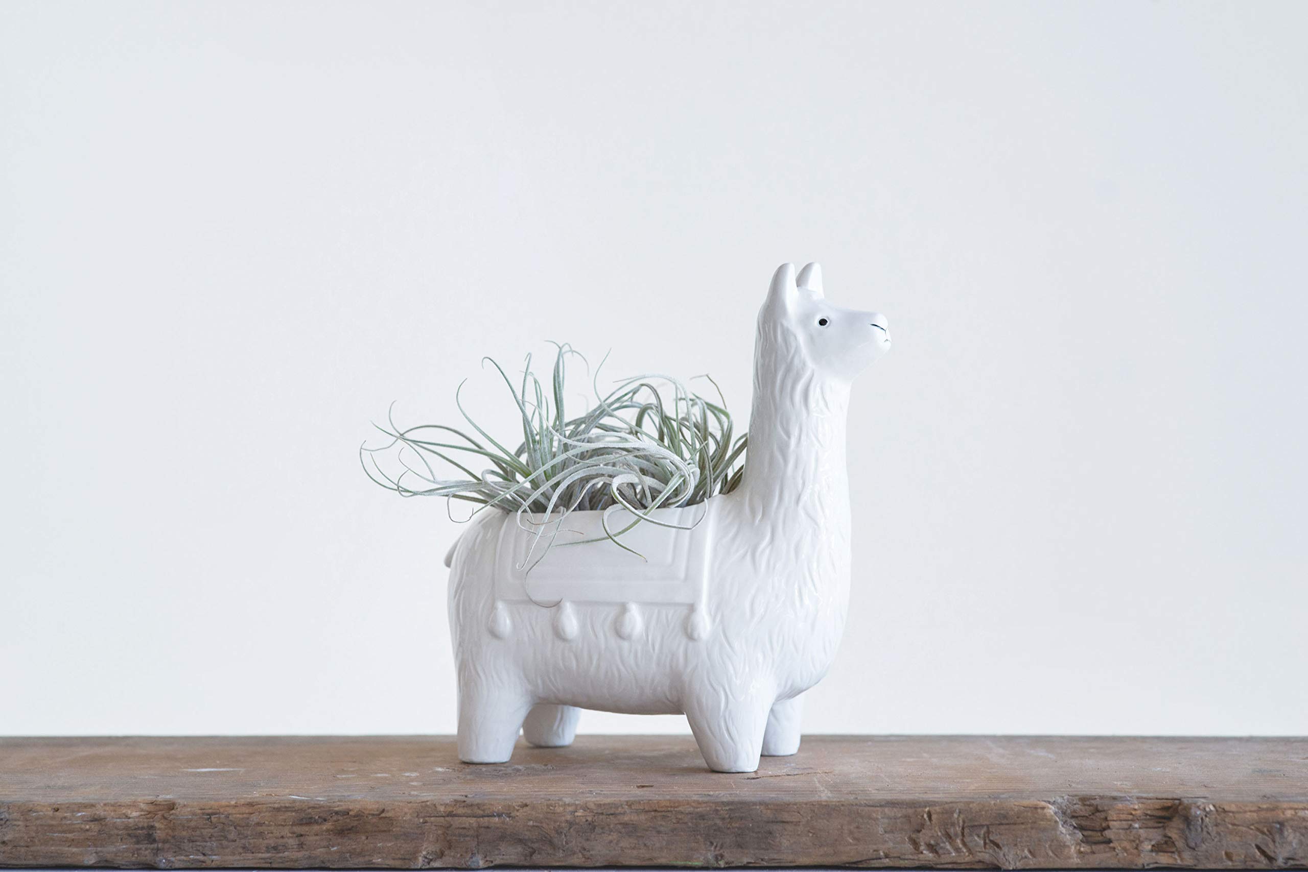 Snapklik.com : White Llama Shaped Ceramic Flower Pot