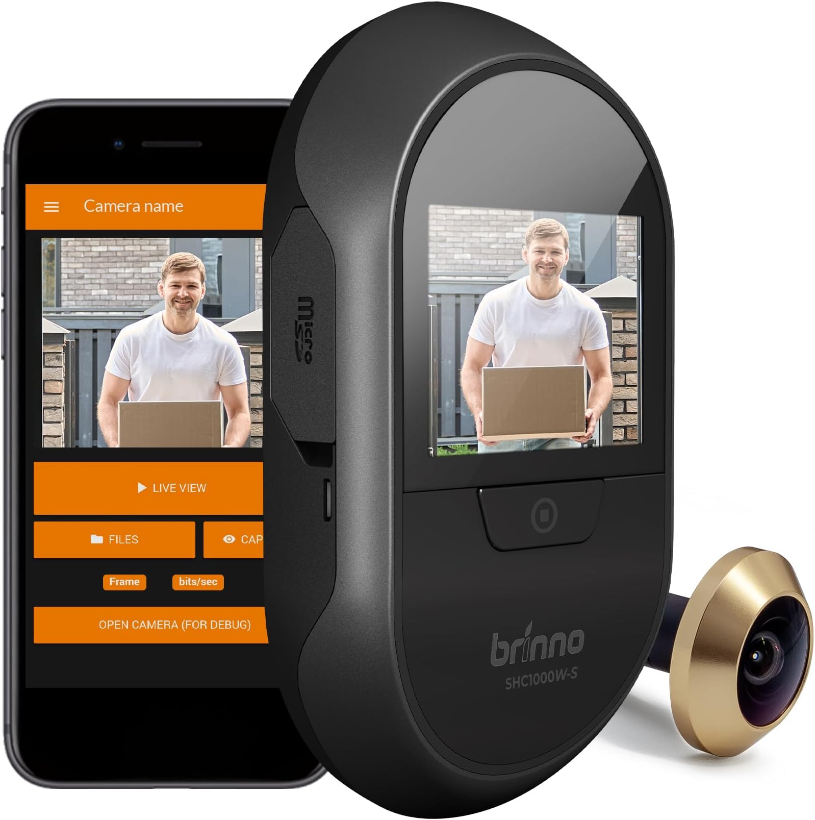 Amazon.com : Brinno Peephole Camera SHC1000 DIY Install LCD Screen Visitor Log Knocking Motion ...