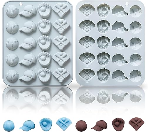 Amazon.com: Baseball Chocolate Mold,Sports Theme Silicone Mold,20 ...