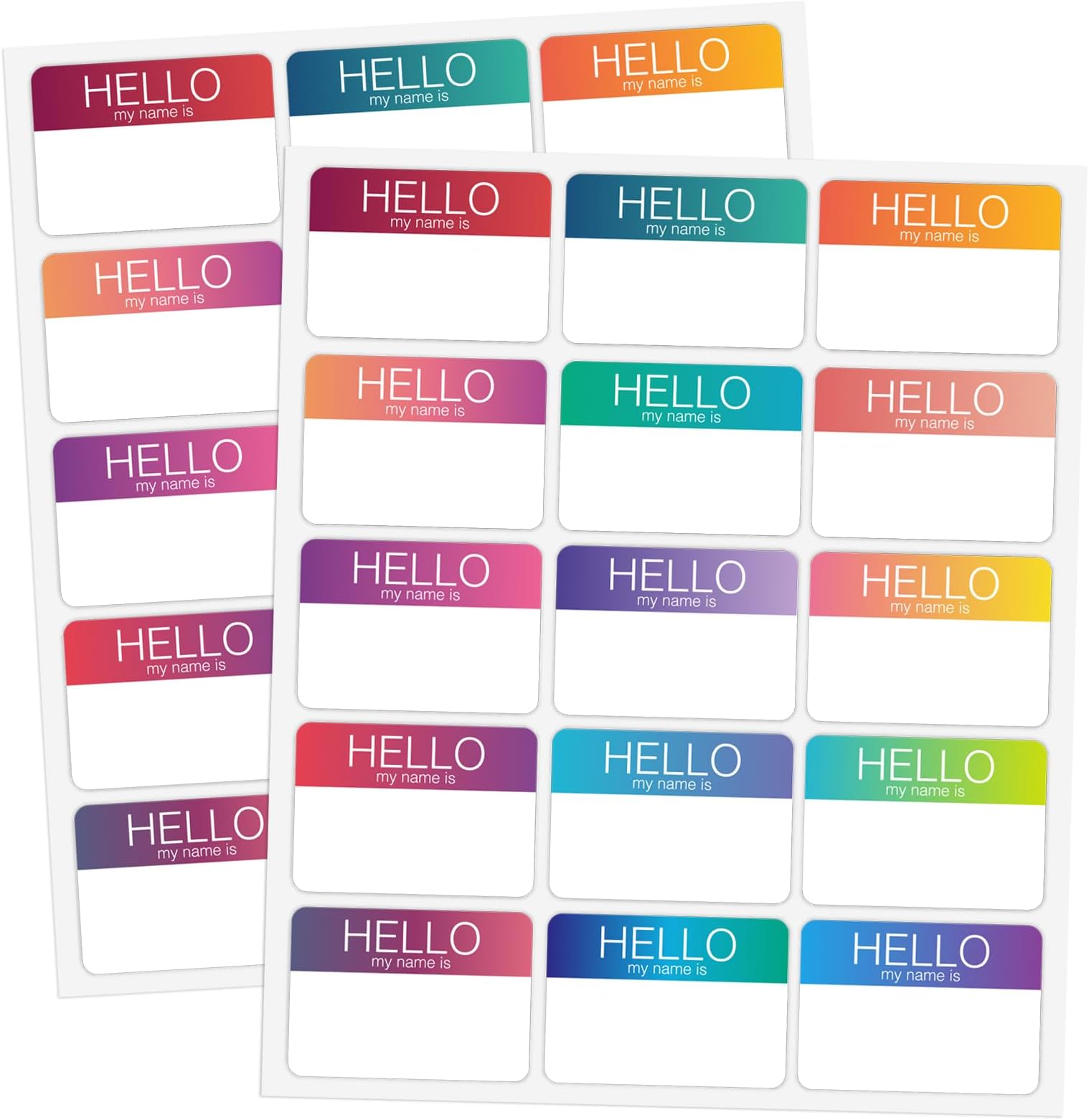Amazon.com : 345 Pcs Name Tags Rainbow Sticker, Hello My Name is ...