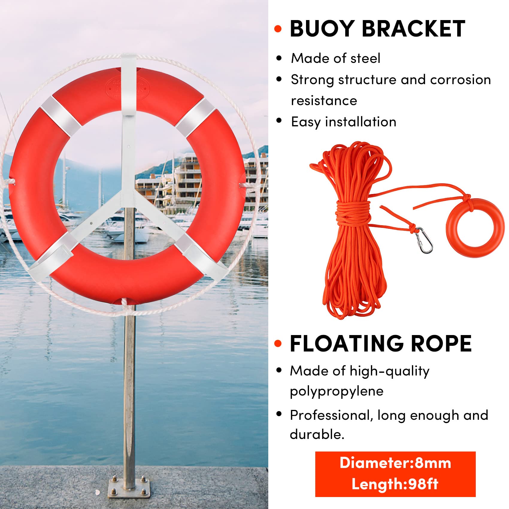 Life Ring,23" and 28" Boat Safety Throw Rings with Water Floating ...