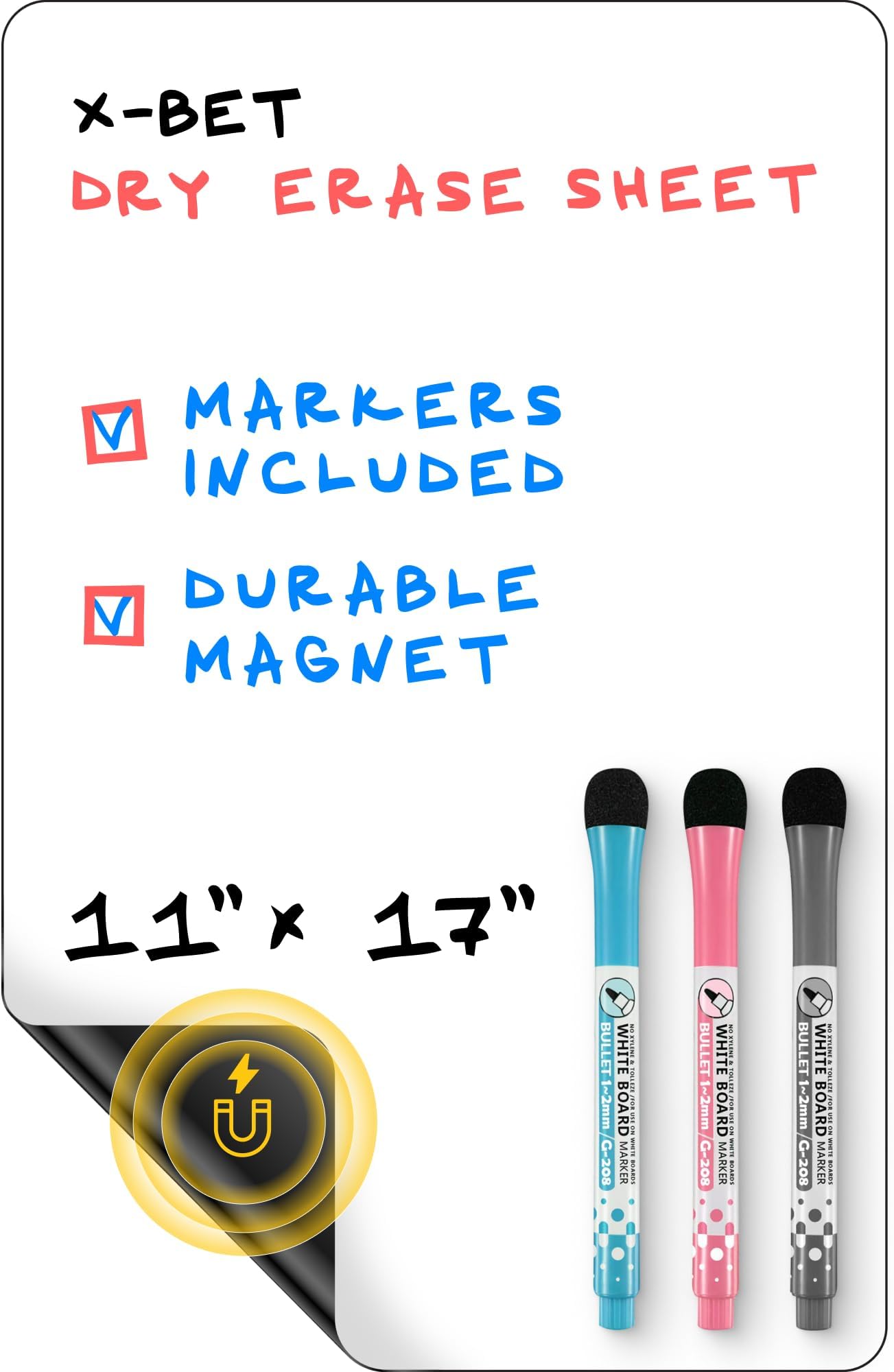 Amazon.com : 2 PCS Magnetic Dry Erase Whiteboard for Fridge, 18"x12 ...