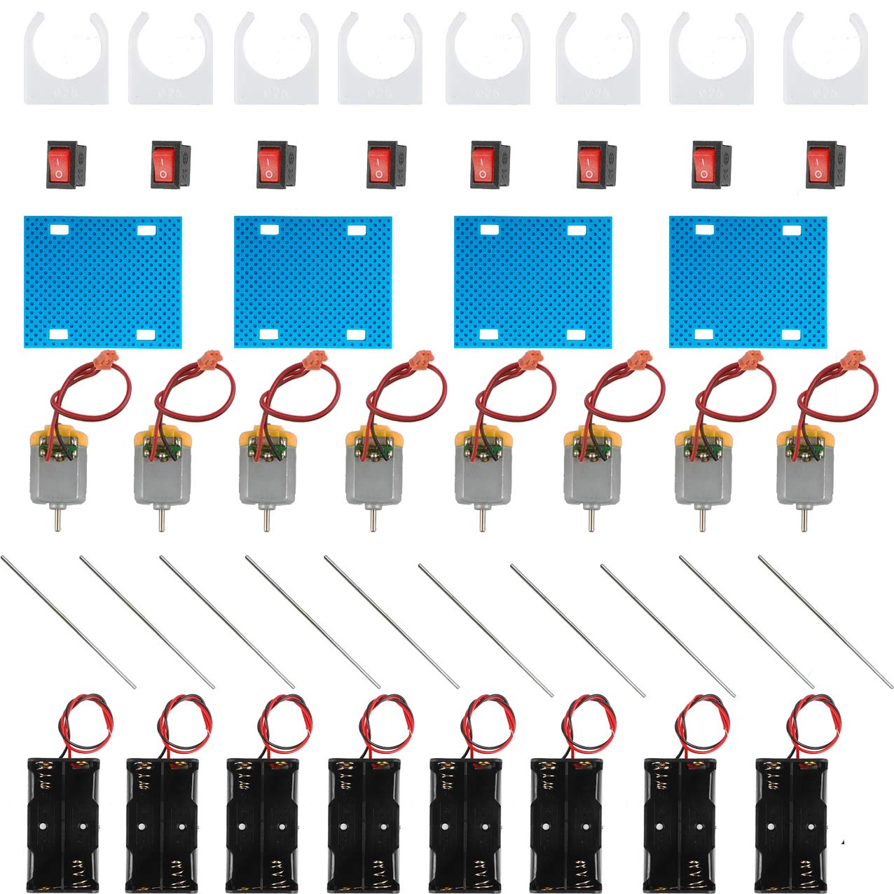 Amazon.com: NW 8 Set DC 130 Motor Kit Rectangular Electric 3v-4.5v ...
