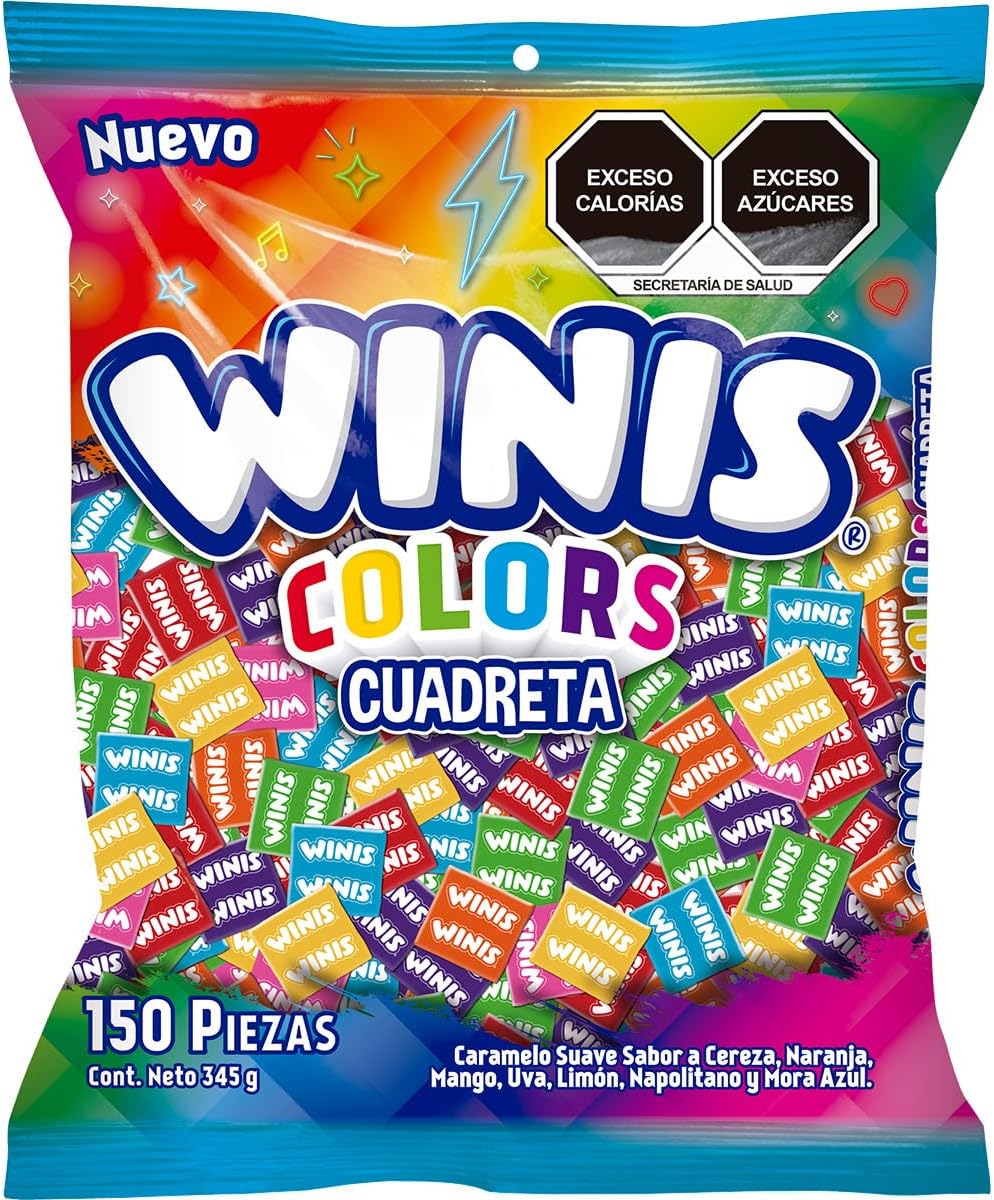 Winis Colors Cuadreta de 2.3 g. Bolsa con 150 pzas. : Amazon.com.mx ...