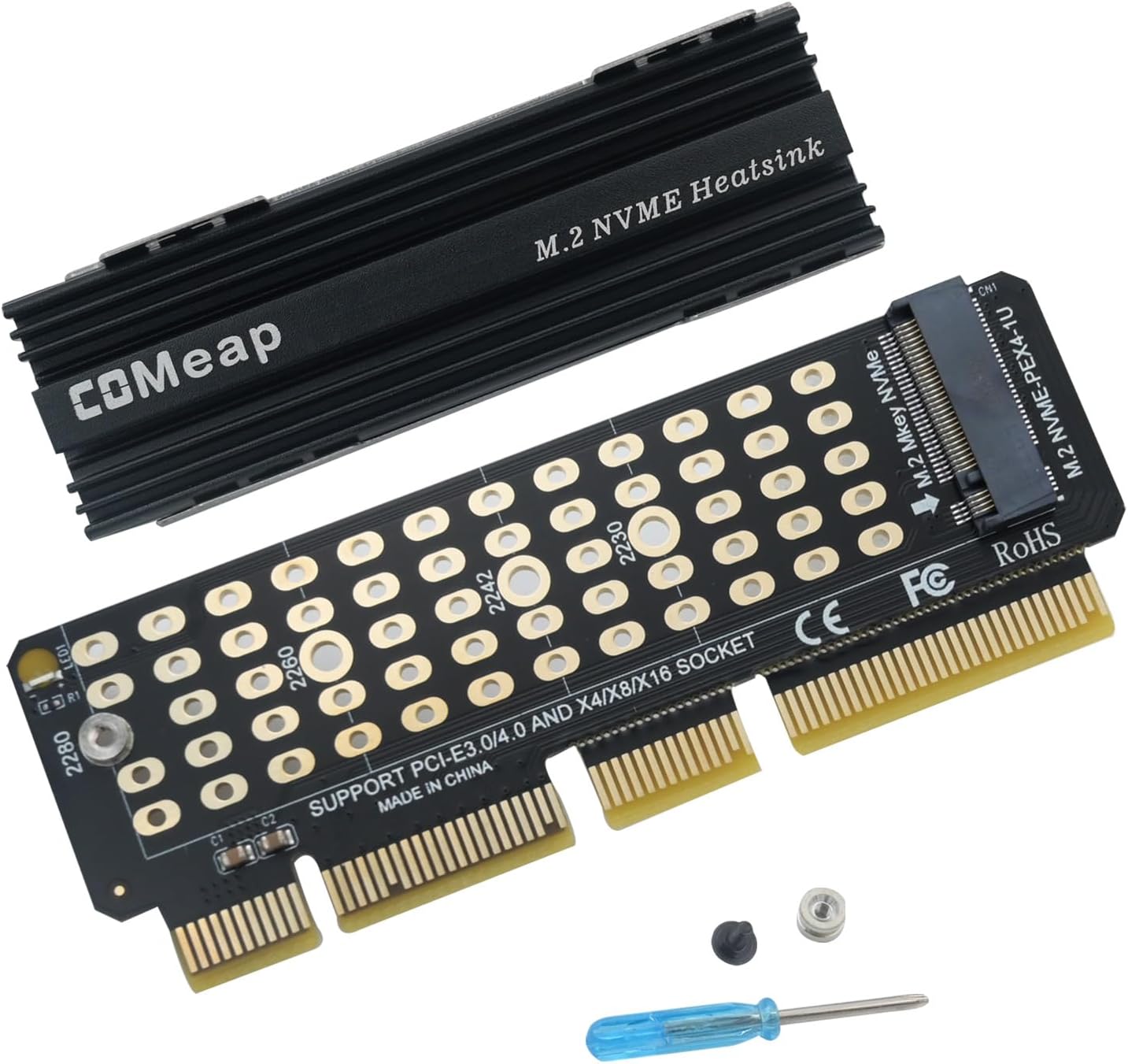 Amazon.com: M.2 NGFF NVMe SSD to PCIE 3.0 X16/X8/X4 Adapter with ...