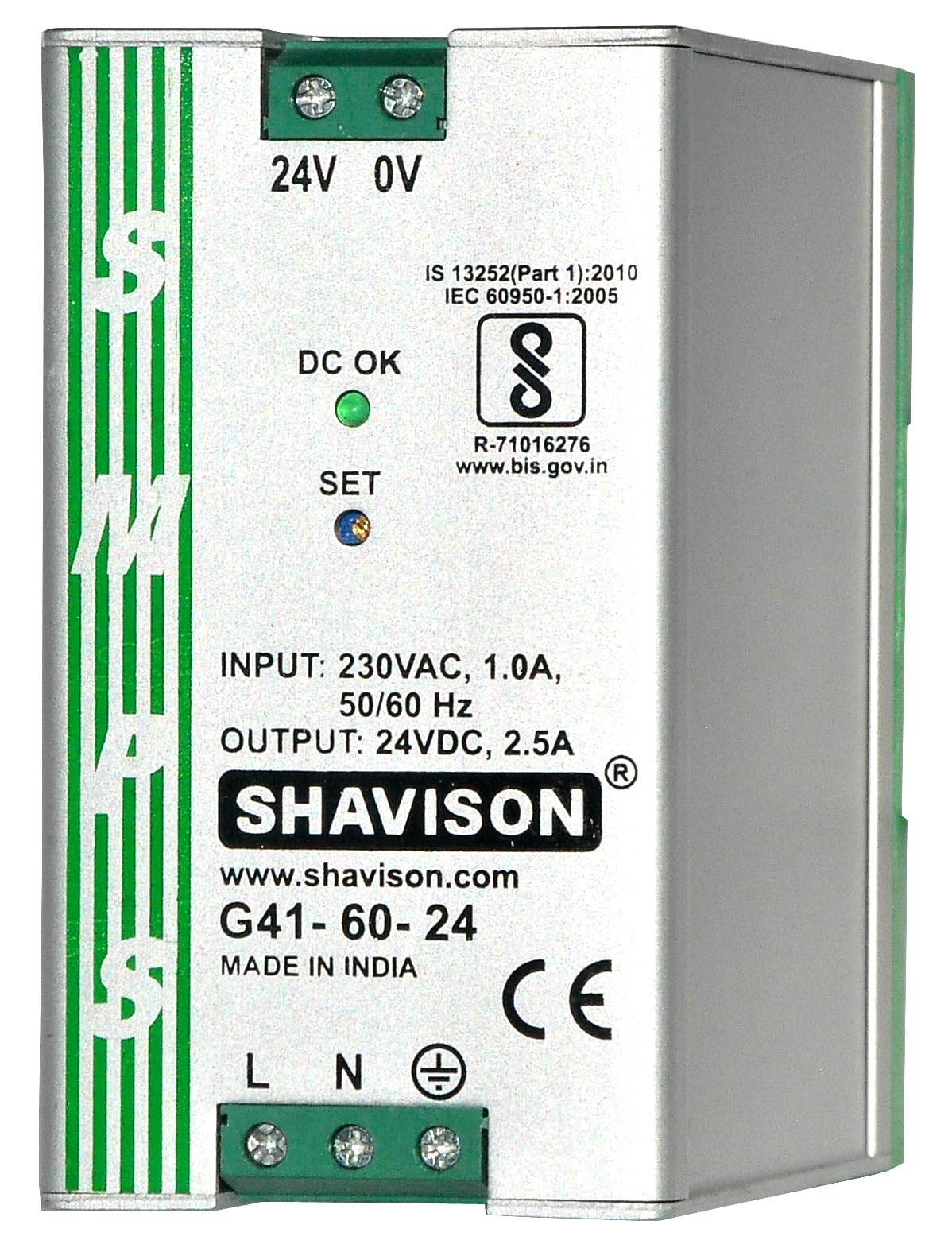 Shavison SMPS G41-60-24, CE & BIS Certified, Industrial Grade, I/P: 185 ...
