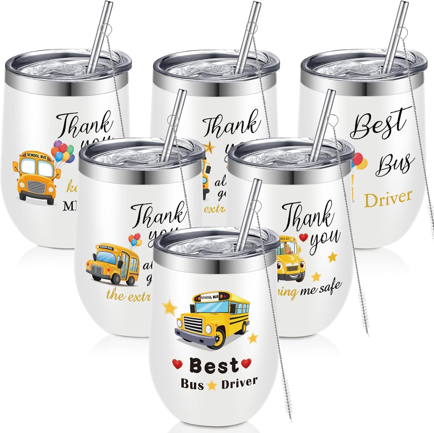 Amazon.com | Layhit 6 Pack School Bus Driver Appreciation Gifts 12 oz ...