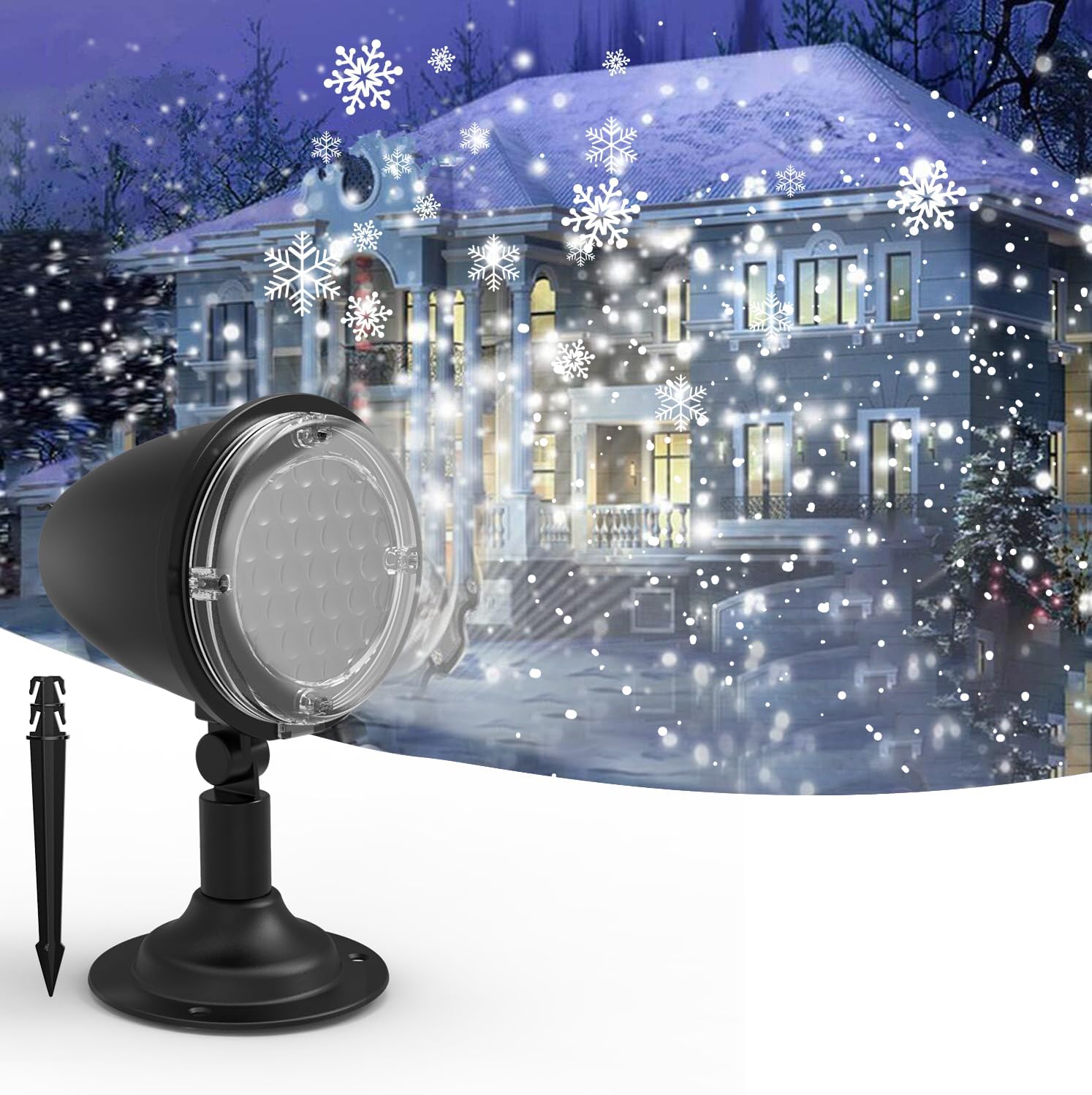 Amazon.com: Christmas Snowfall Projector Lights,FLEVO Outdoor LED ...