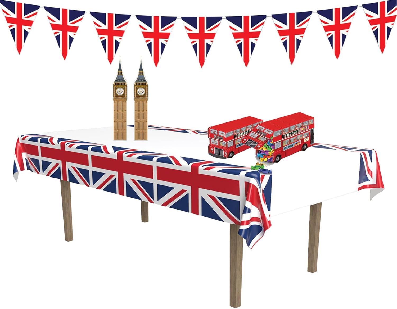 Amazon.com: Beistle British Themed Party Decoration Kit - 2 Union Jack ...
