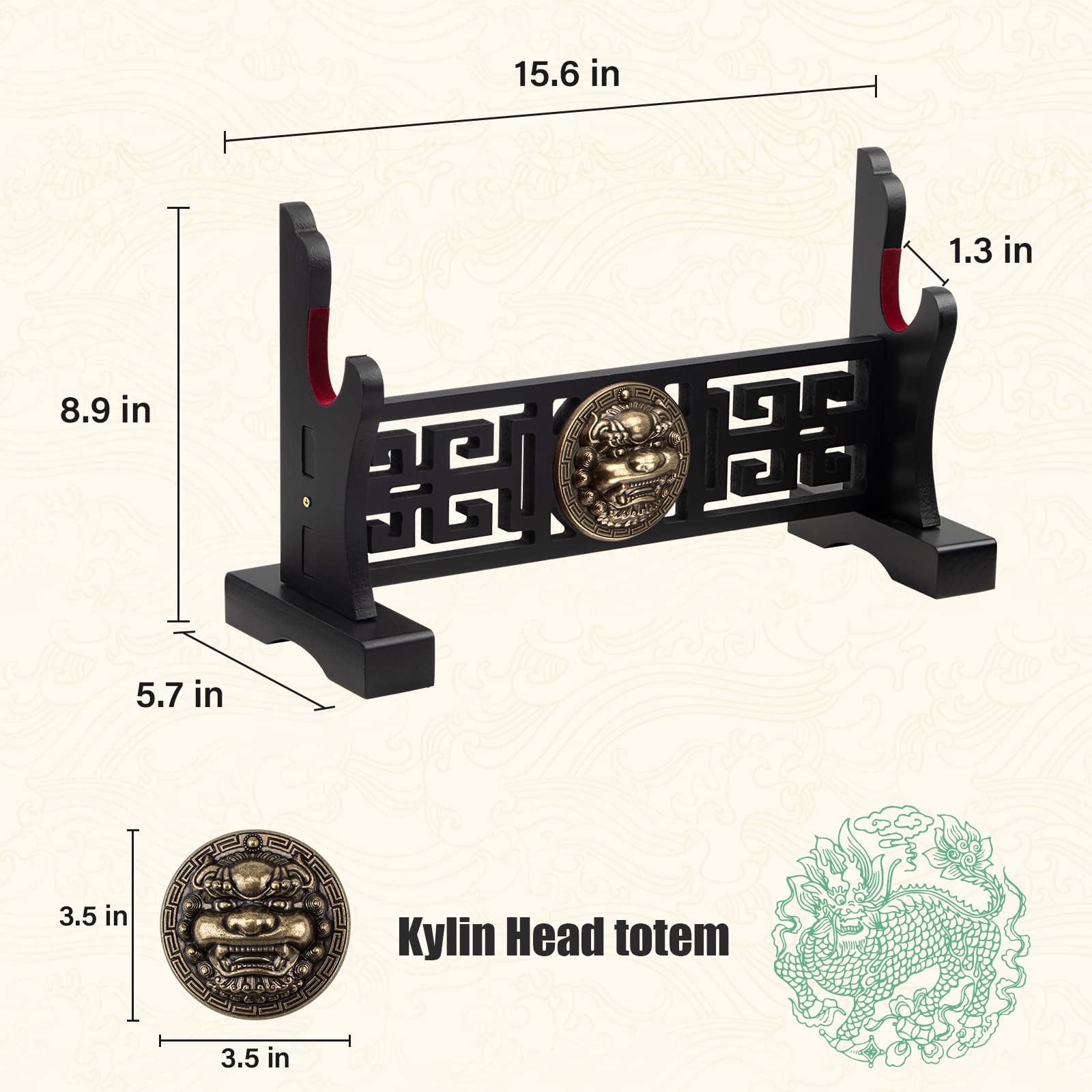 Snapklik.com : Ekkhysis Kylin Sword Stand 1-Tier Padded Hook Katana ...