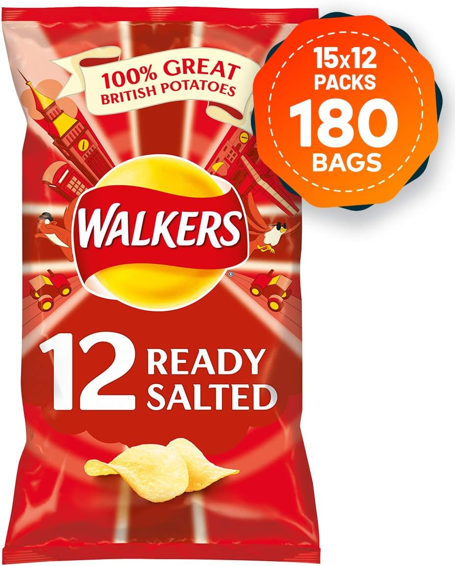 180 Bags of Walkers Ready Salted Pack of 12 x 25g : Amazon.co.uk: Grocery
