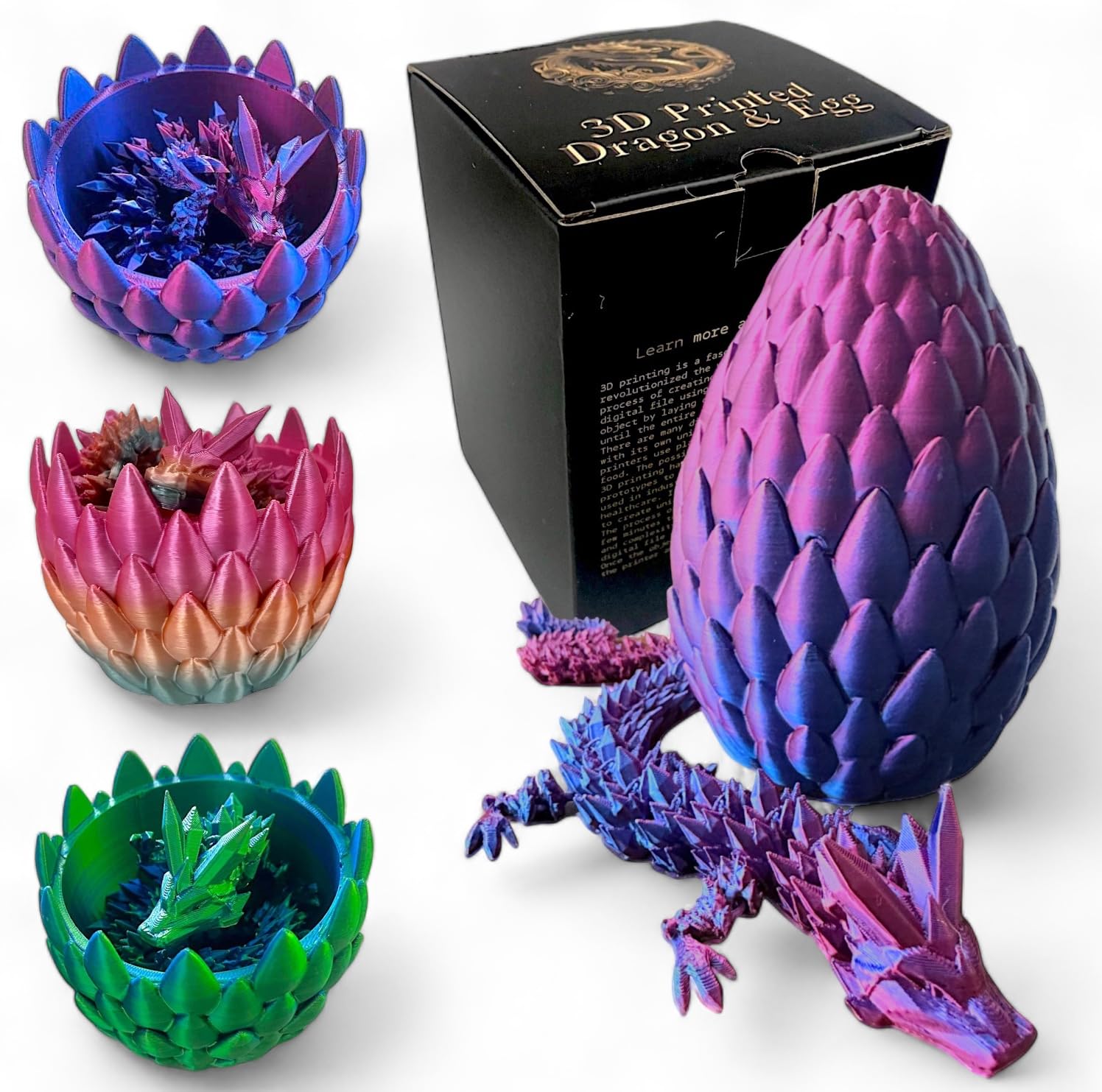Amazon.com: 13" 3D Dragon & Egg + Gift Box - Fidget Toys, Articulated ...