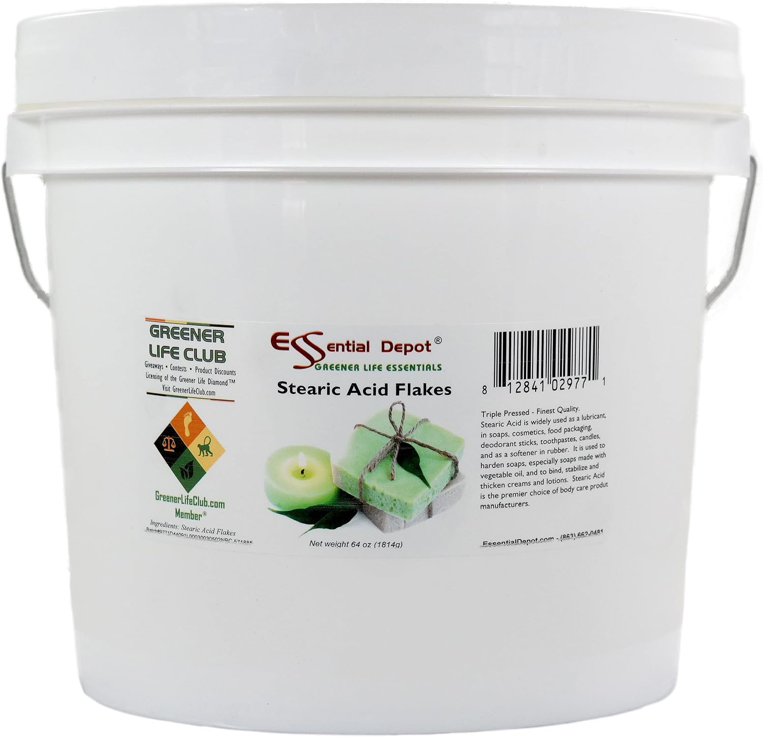 Amazon.com: Stearic Acid - Triple Pressed - Vegetable Based - White ...