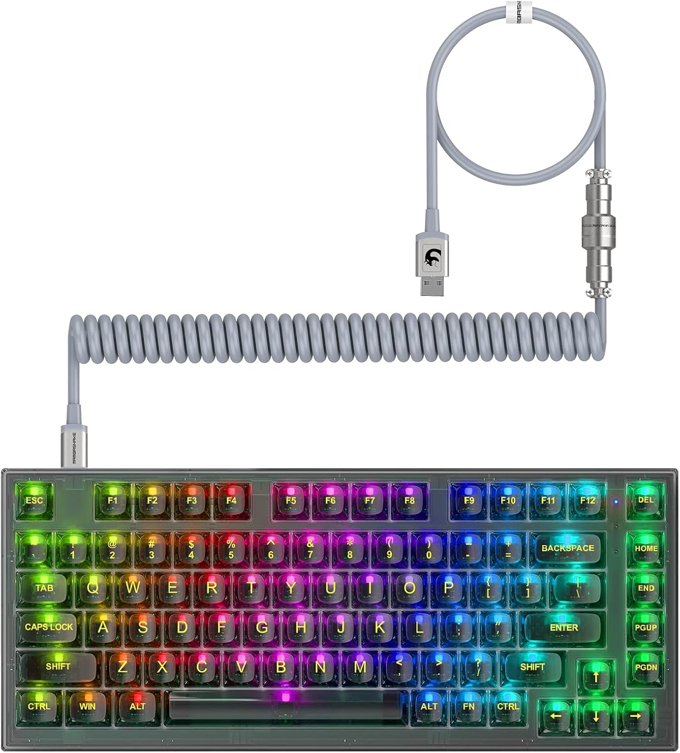 ATTACK SHARK GASKET Hot Swappable Wired Mechanical Keyboard,75% 82Keys ...