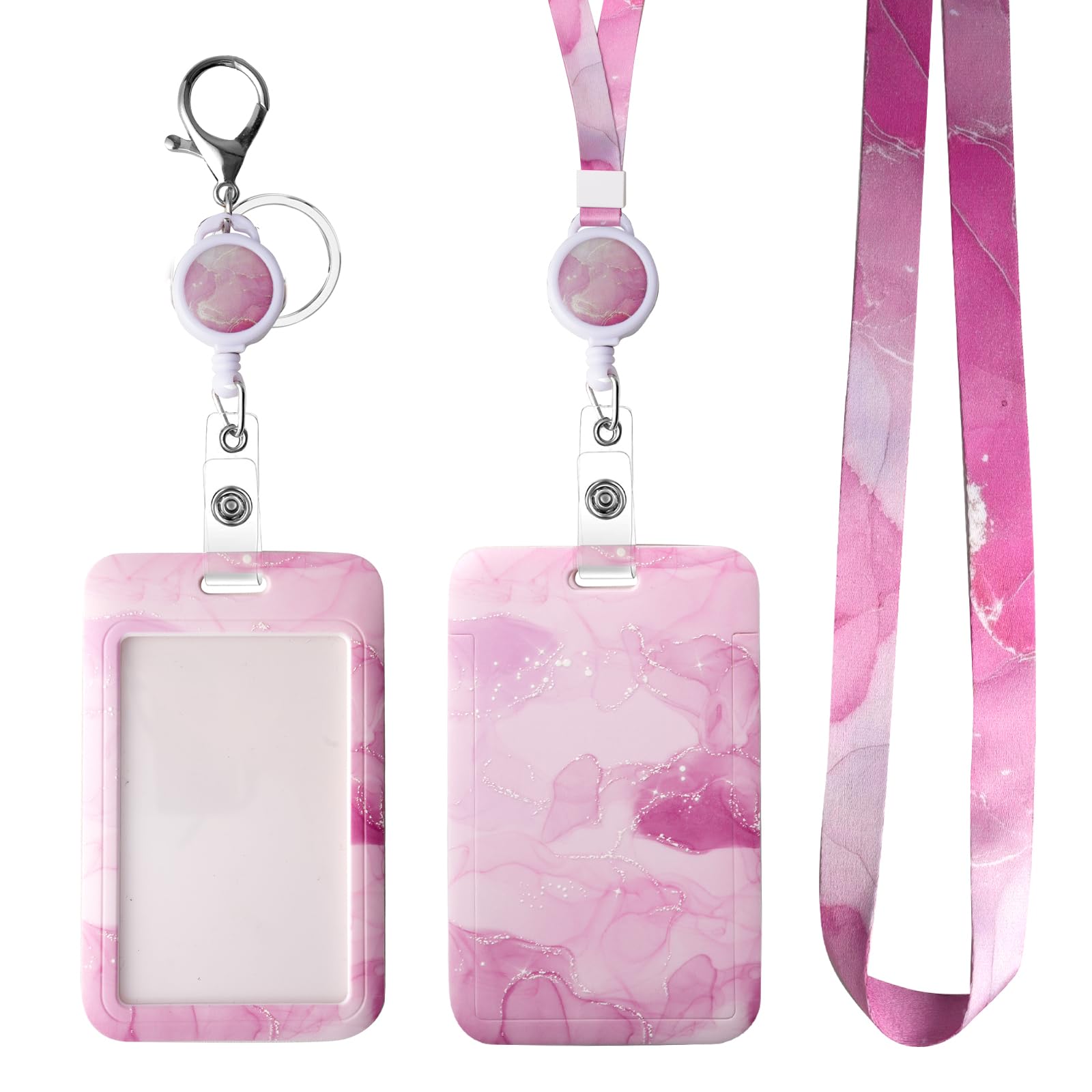 Amazon.com : 2 Pcs Vertical ID Badge Holder, with Retractable Lanyard ...