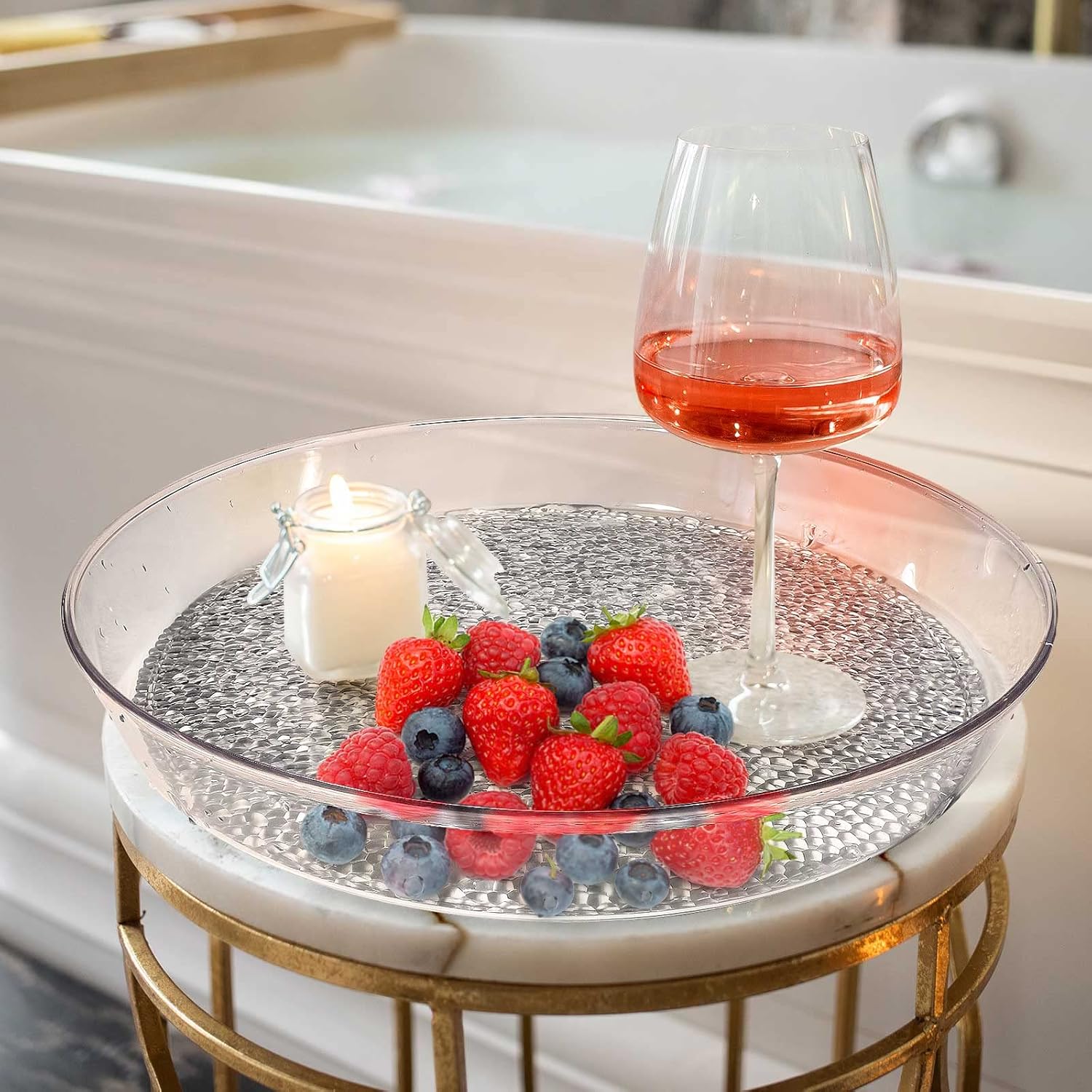 Amazon.com | Plastic Serving Trays in Clear, Reusable Serving Platters ...