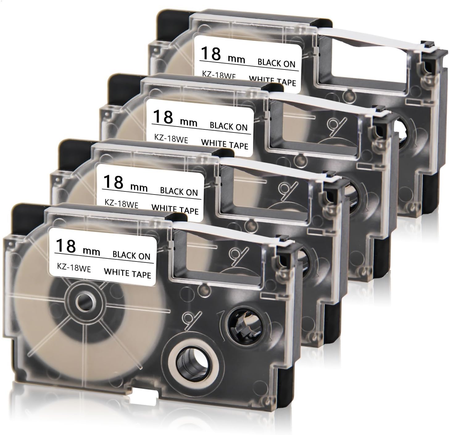 Amazon.com: Casio 18mm Label Printer Cartridge Black Print on White ...