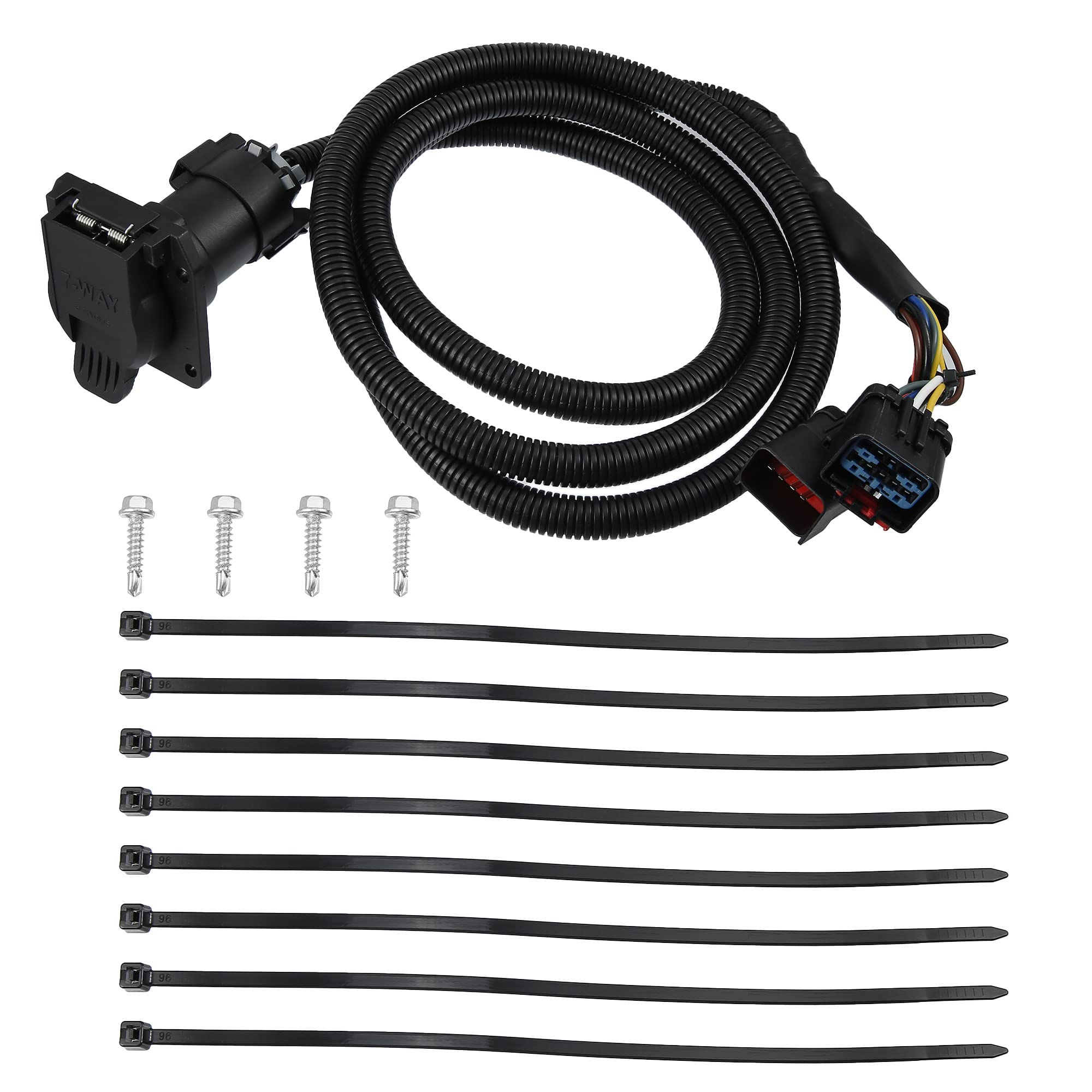 Buy X AUTOHAUX 7-Foot 7 Pin Trailer Wiring Harness Extension Connector ...