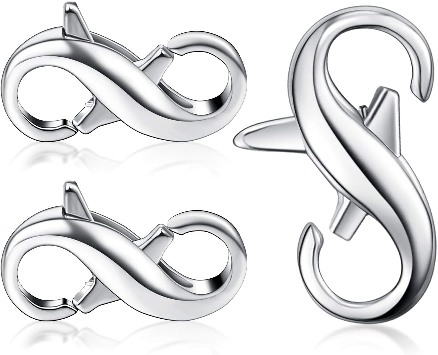 Amazon.com: Hicarer 3 Pieces Double Lobster Clasp Double Claw Connector ...