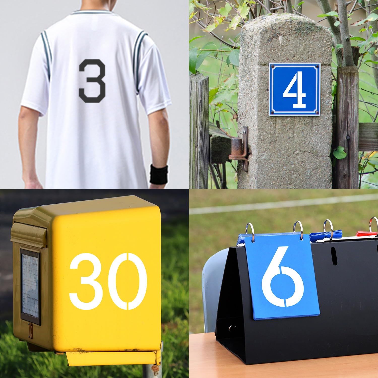 Snapklik.com : 6 Inch Number Stencil Kit, 20Pcs Reusable 0-9 Address ...