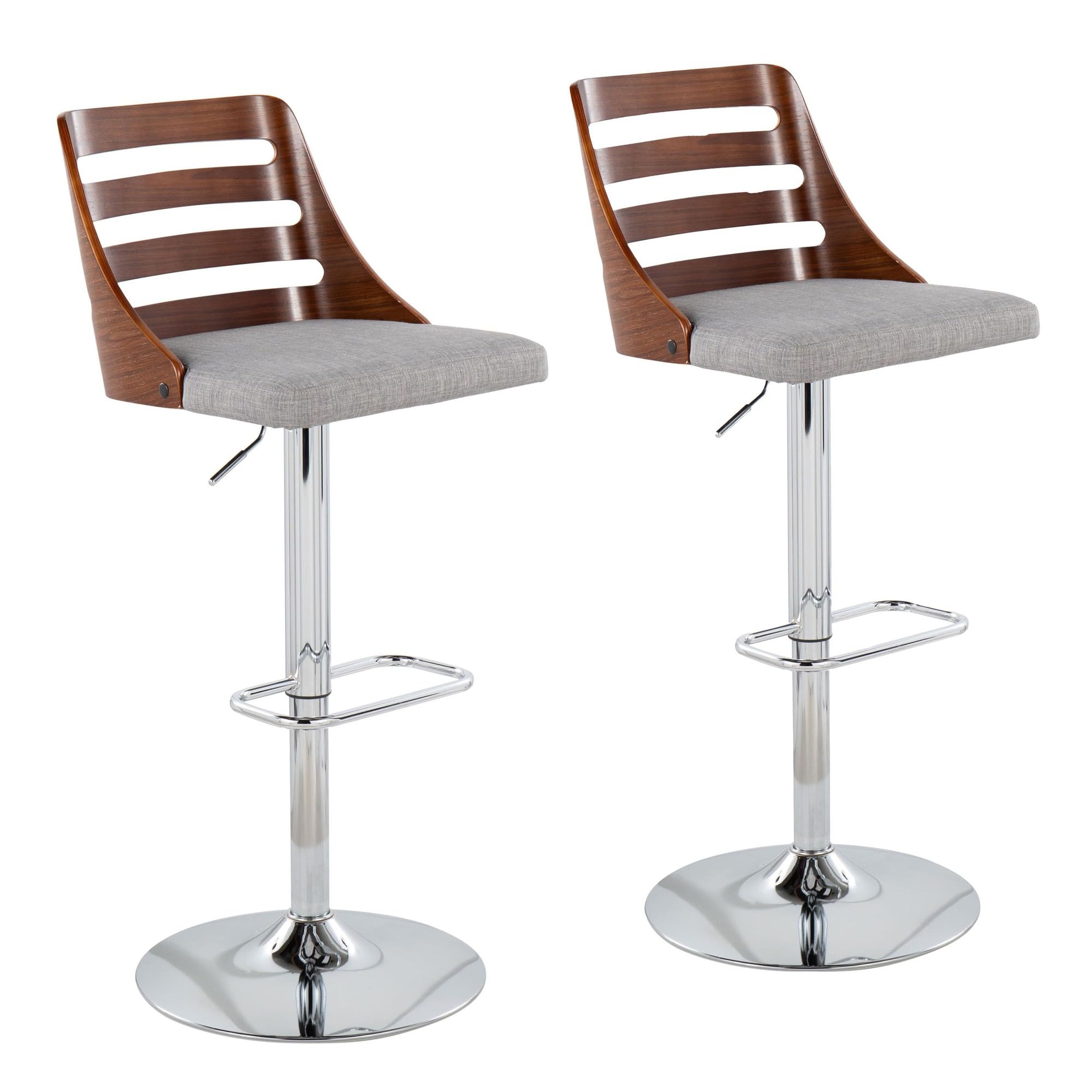 Amazon.com: LumiSource Trevi Adjustable Bar Stool, Chrome Bar Stools ...