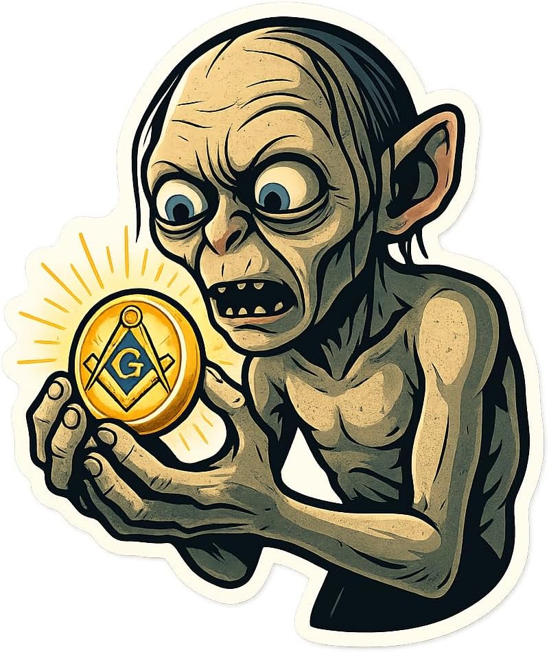 Amazon.com: Gollum with Masonic Ring Pop Culture Mashup Sticker (2.75 ...