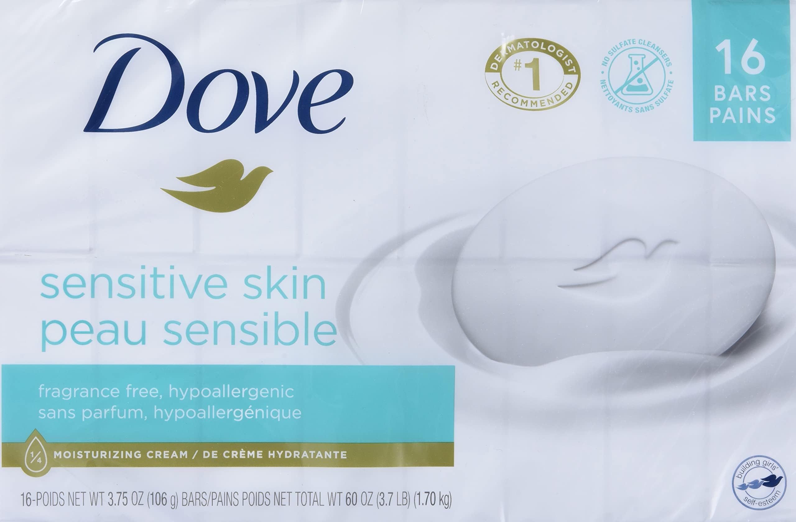 Amazon.com : Dove Sensitive Skin - Unscented/Fragrance Free Hypo ...