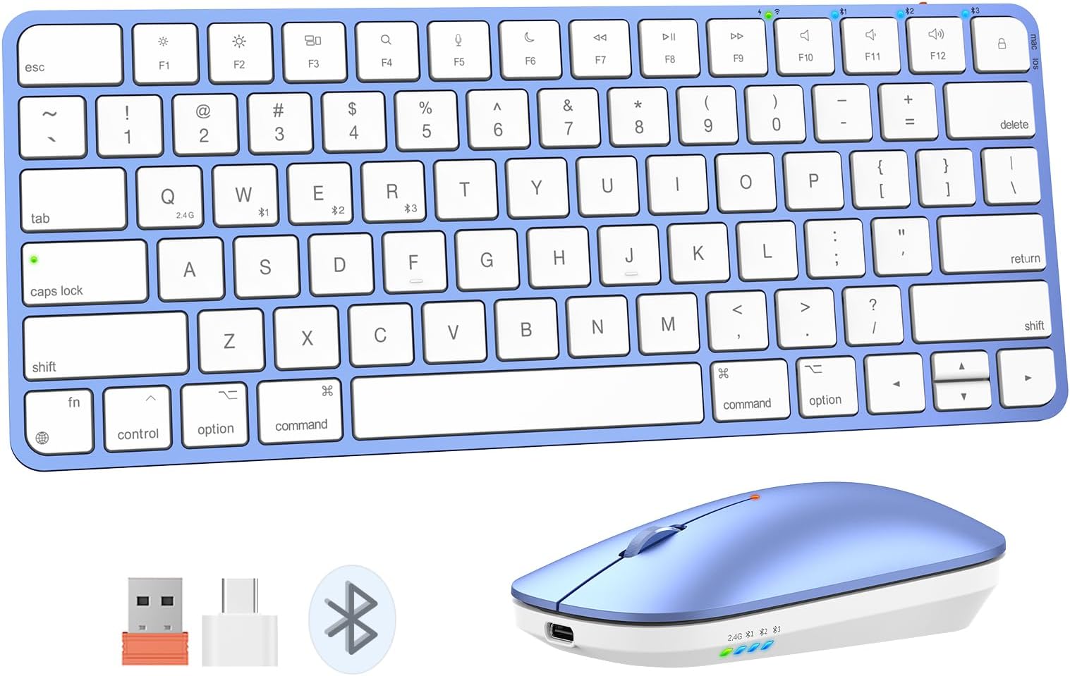 Amazon.com: MEETION Wireless Bluetooth Keyboard and Mouse for Mac ...