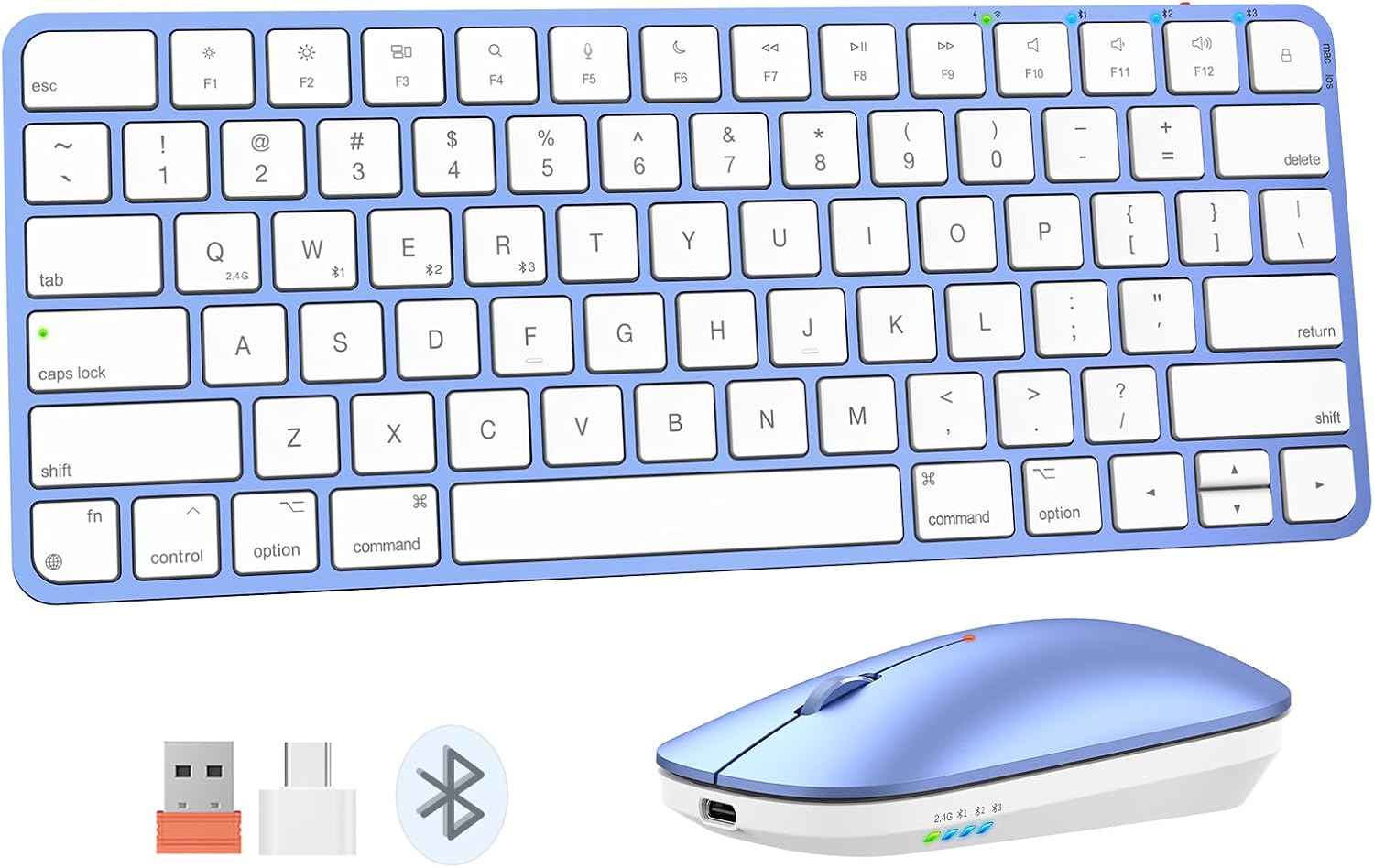 Amazon.com: MEETION Wireless Bluetooth Keyboard and Mouse for Mac ...