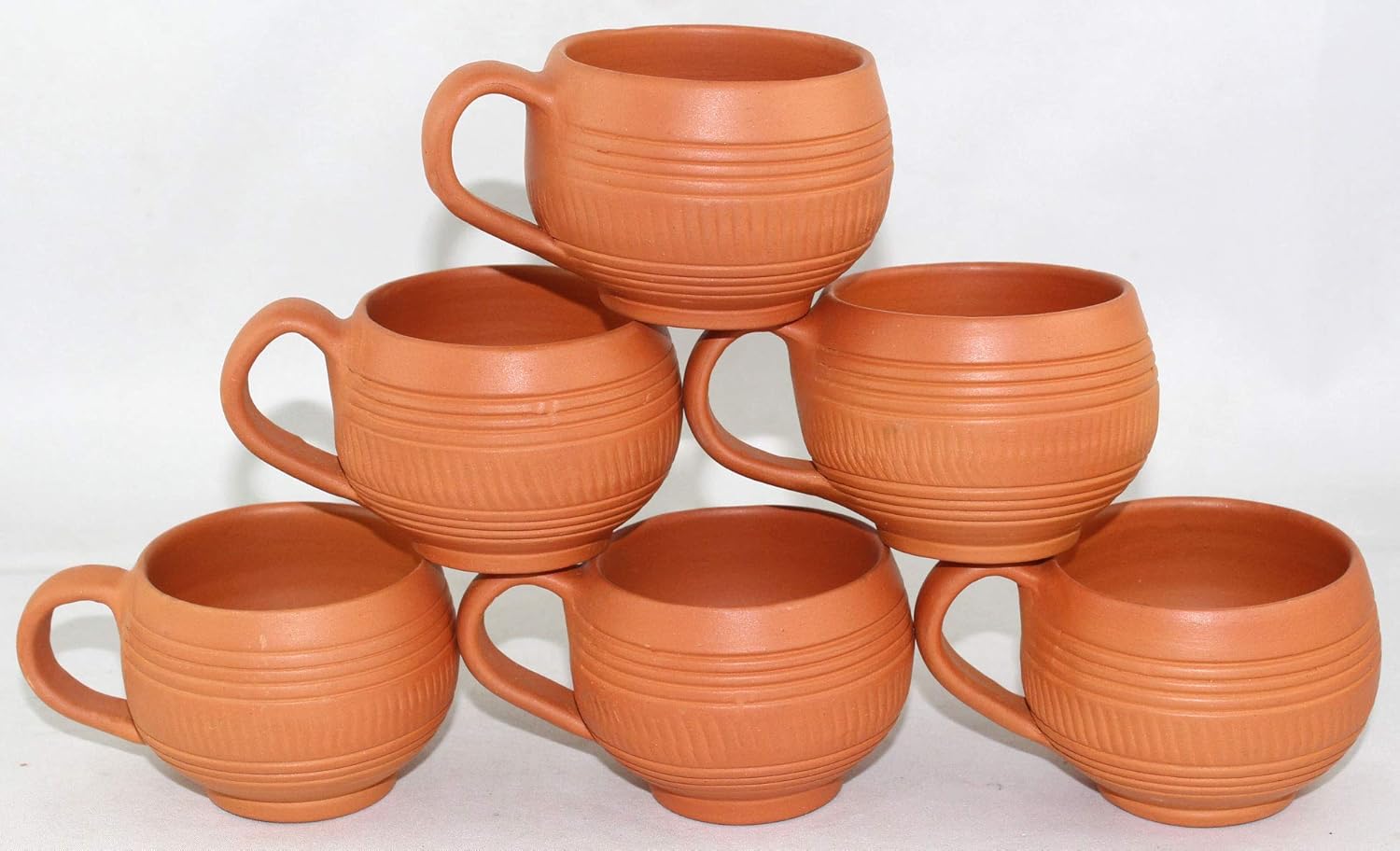 Odishabazaar Terracotta(Real Mitti) Clay Mud Tea Kullad Cup Set Of 6 ...