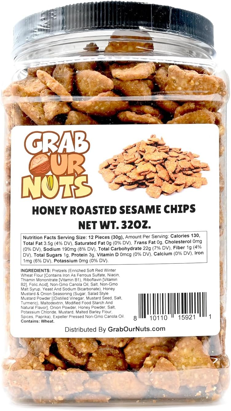 Amazon.com: OliveNation Honey Roasted Sesame Chips, Crunchy, Sweet ...