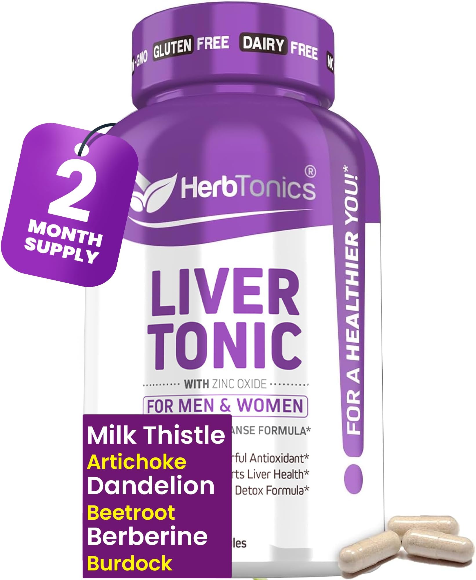 Amazon.com: Herbtonics Liver Cleanse Detox & Repair | 20-in-1 Liver ...