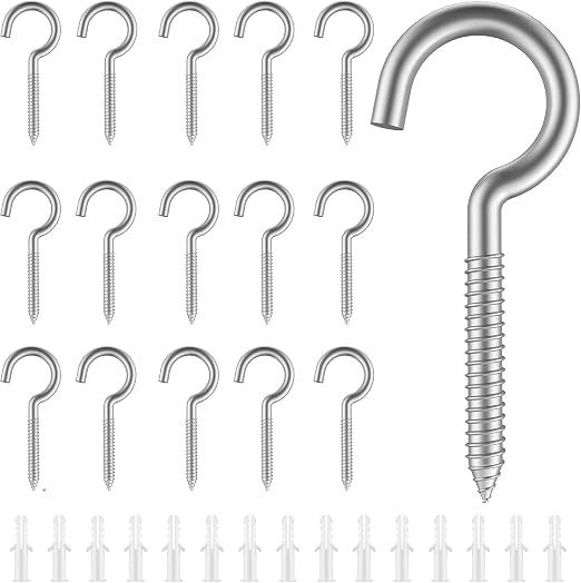 Nivithi M4x50 304 Stainless Steel Screw in Hooks, Heavy-Duty Screw ...