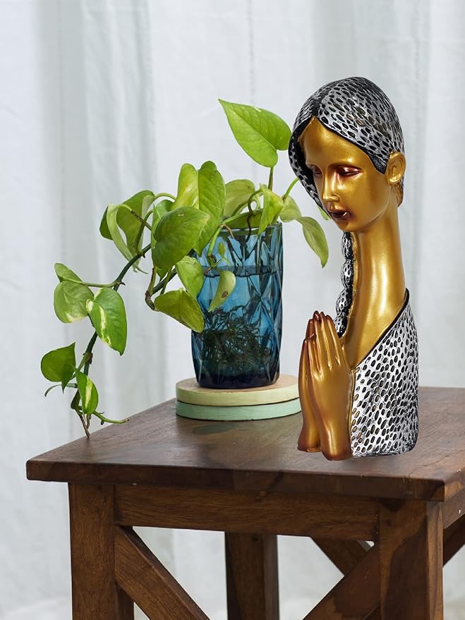 Buy Zart Polyresin Welcome Lady Showpiece for Home and Office Decor ...