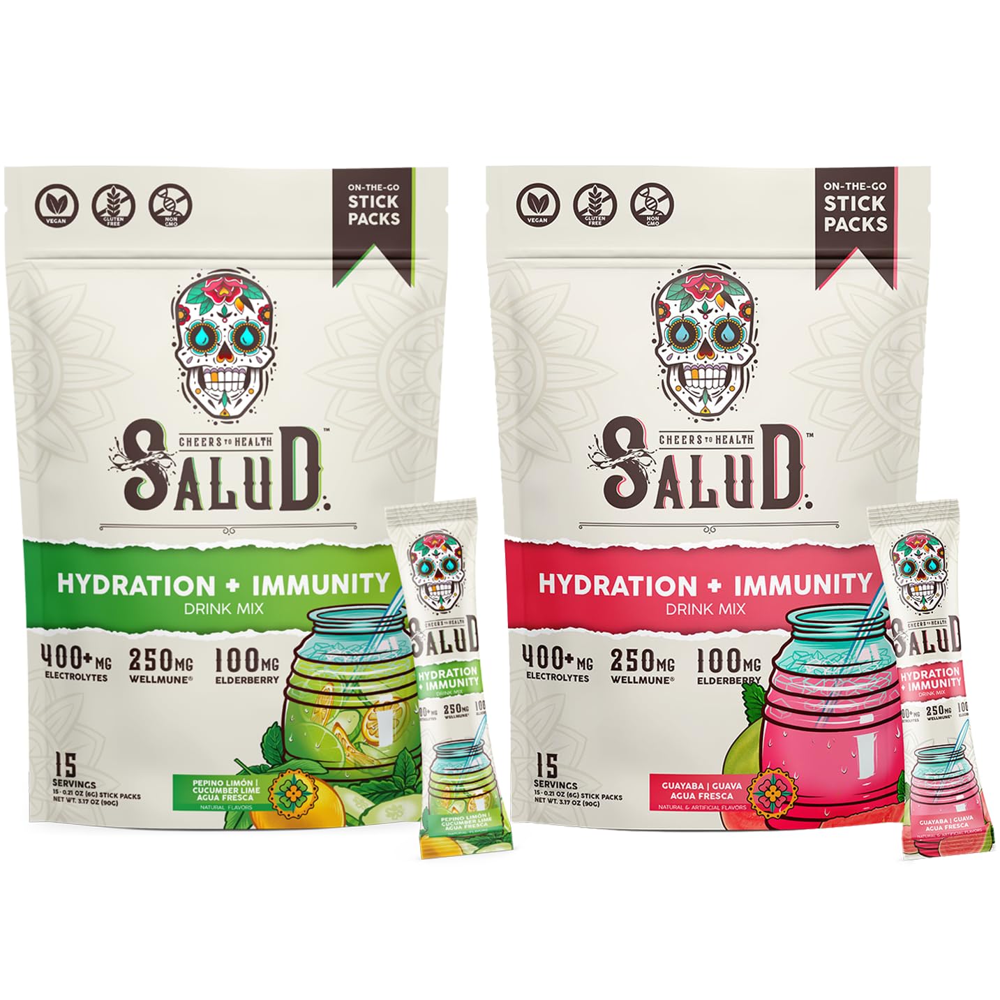 Amazon.com: Salud 2-Pack | 2-in-1 Hydration + Immunity (Cucumber Lime ...